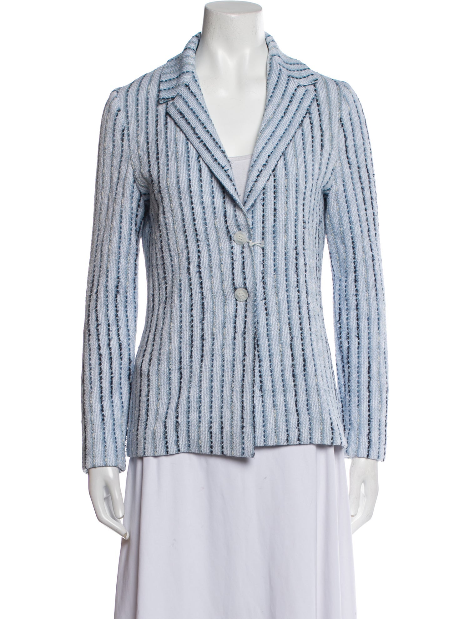 Amina Rubinacci Striped Blazer w/ Tags - Blue Jackets, Clothing ...