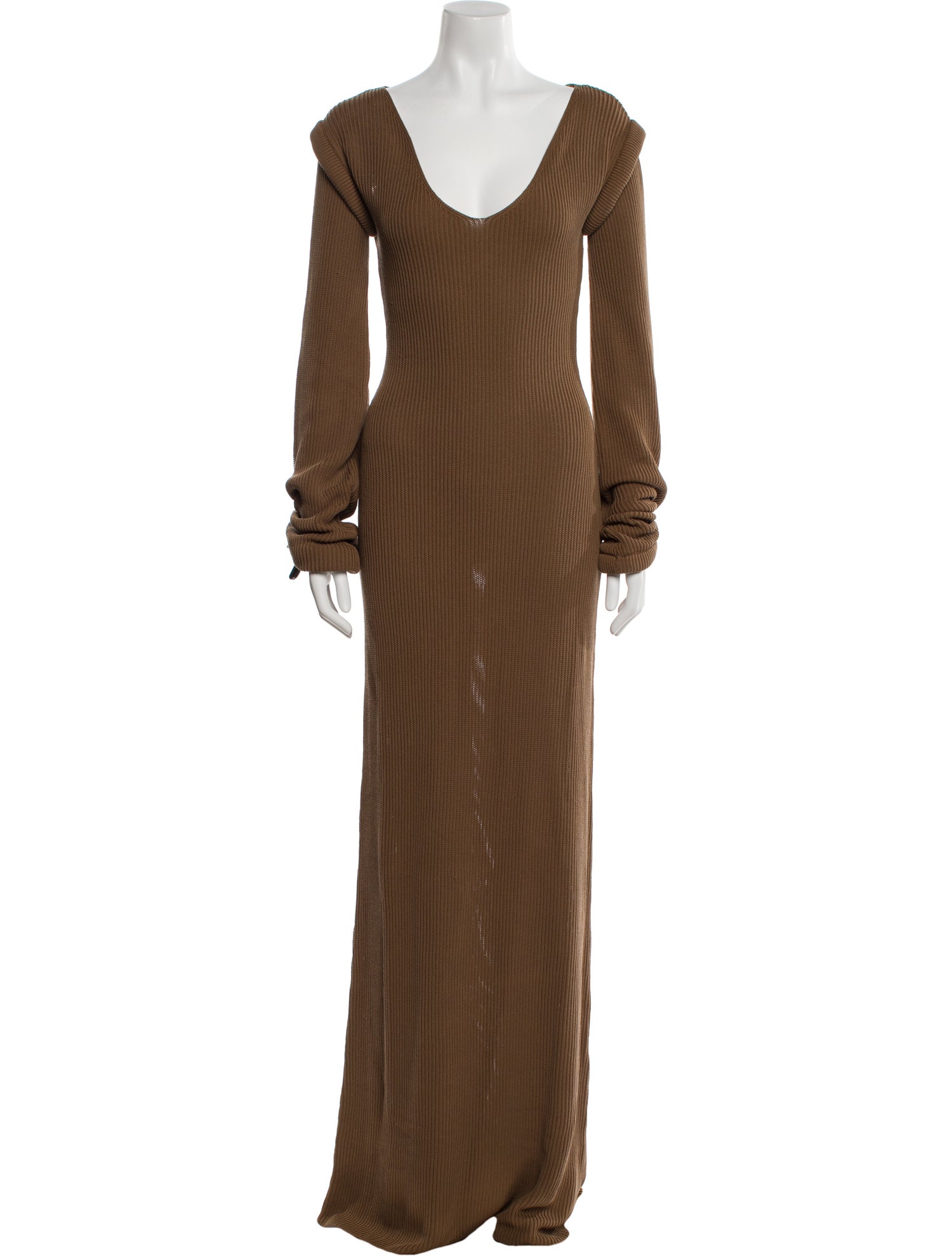 Aya Muse V-Neck Long Dress w/ Tags - Brown Dresses, Clothing - WAMYU25023 | The RealReal