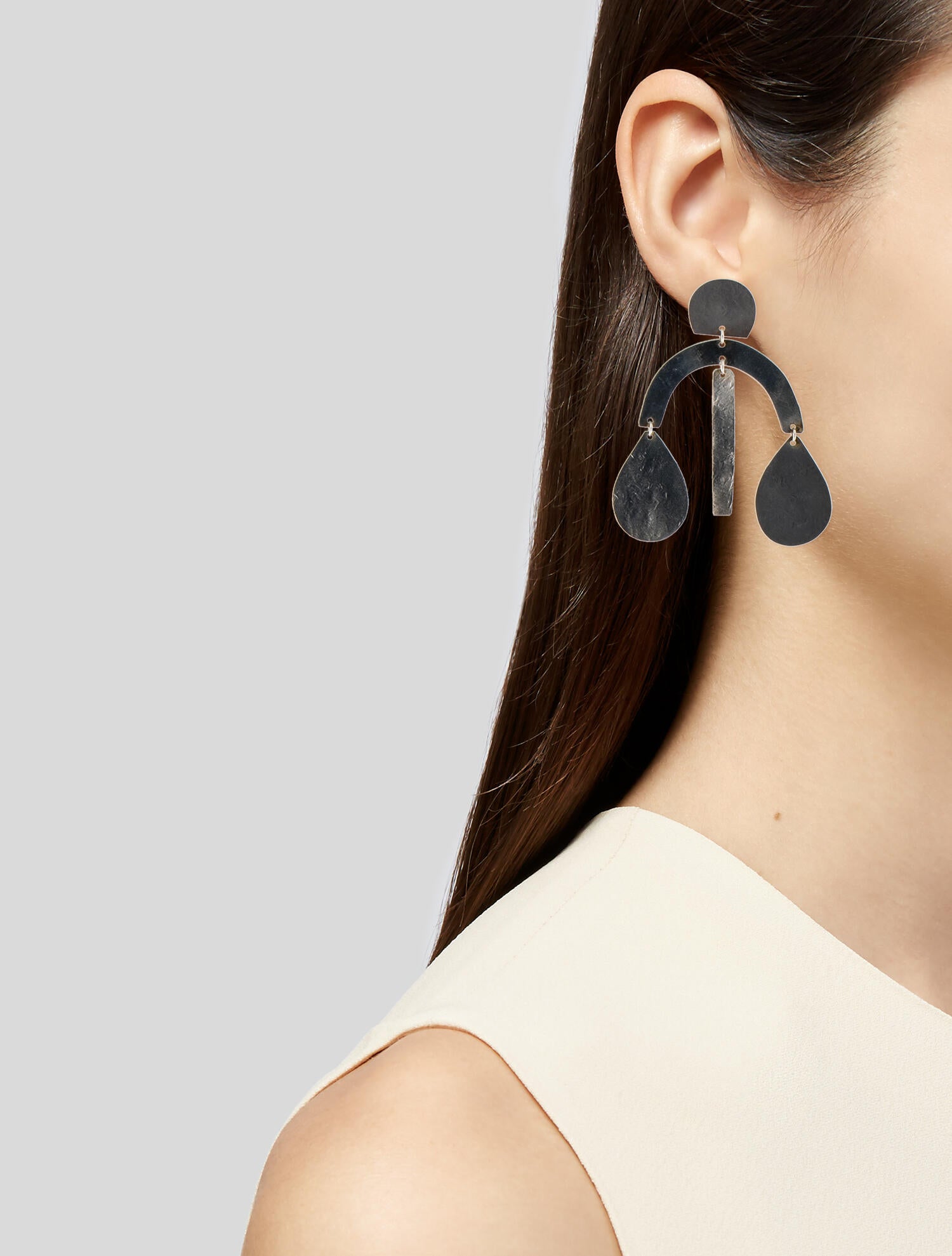 Annie Costello Brown Mini Arc Drop Earrings Sterling Silver Drop Earrings WANCS20228 The RealReal