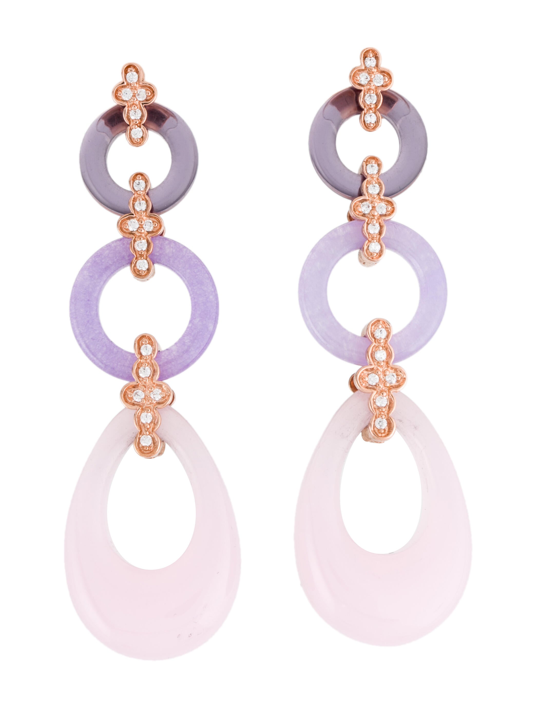 Angélique de Paris Crystal Gelato Drop Earrings - Pink, Rose Gold-Tone ...