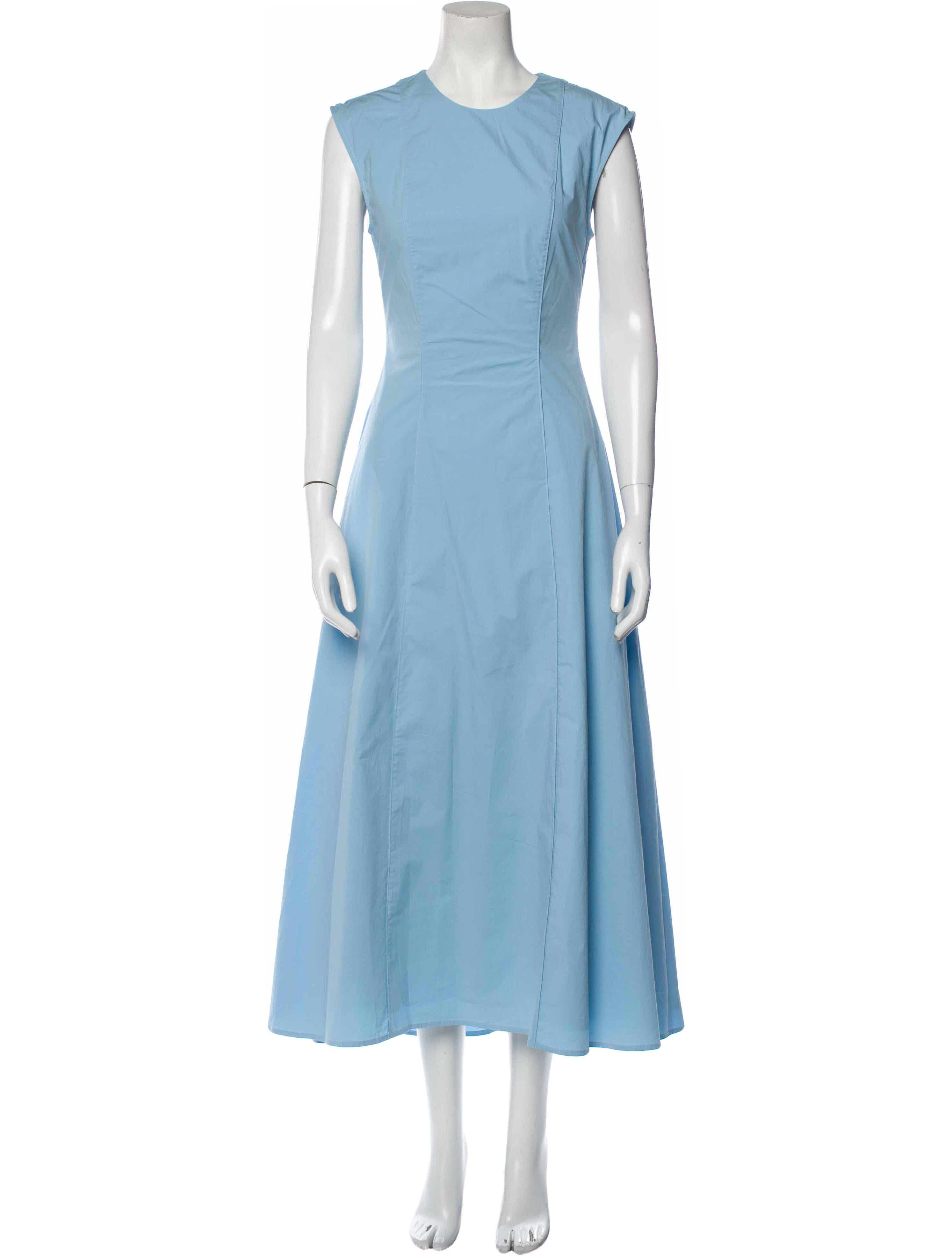 Anna Quan Crew Neck Long Dress - Blue Dresses, Clothing - WANNQ20892 ...