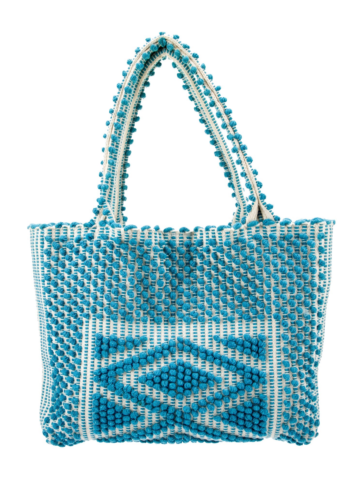 Antonello Pom-Pom Embellished Knit Tote Bag - Neutrals Totes, Handbags ...