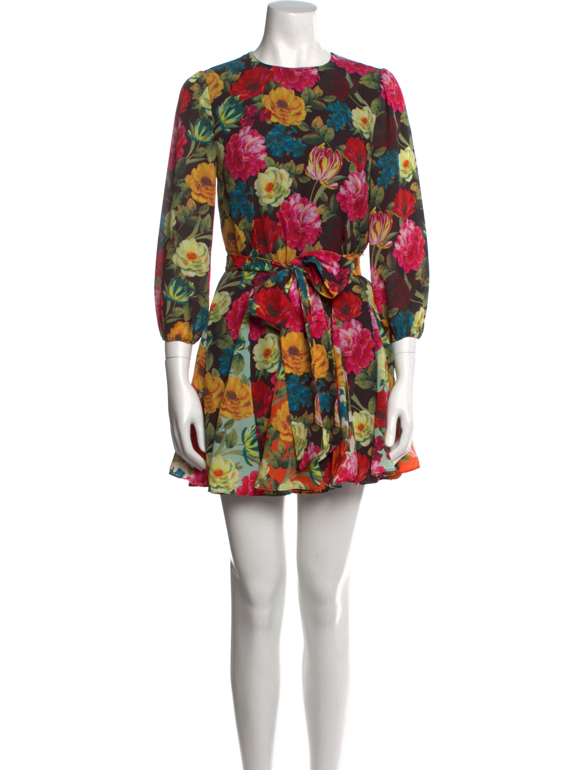 Smythe Floral Print Mini Dress - Black Dresses, Clothing - SMY30076 ...