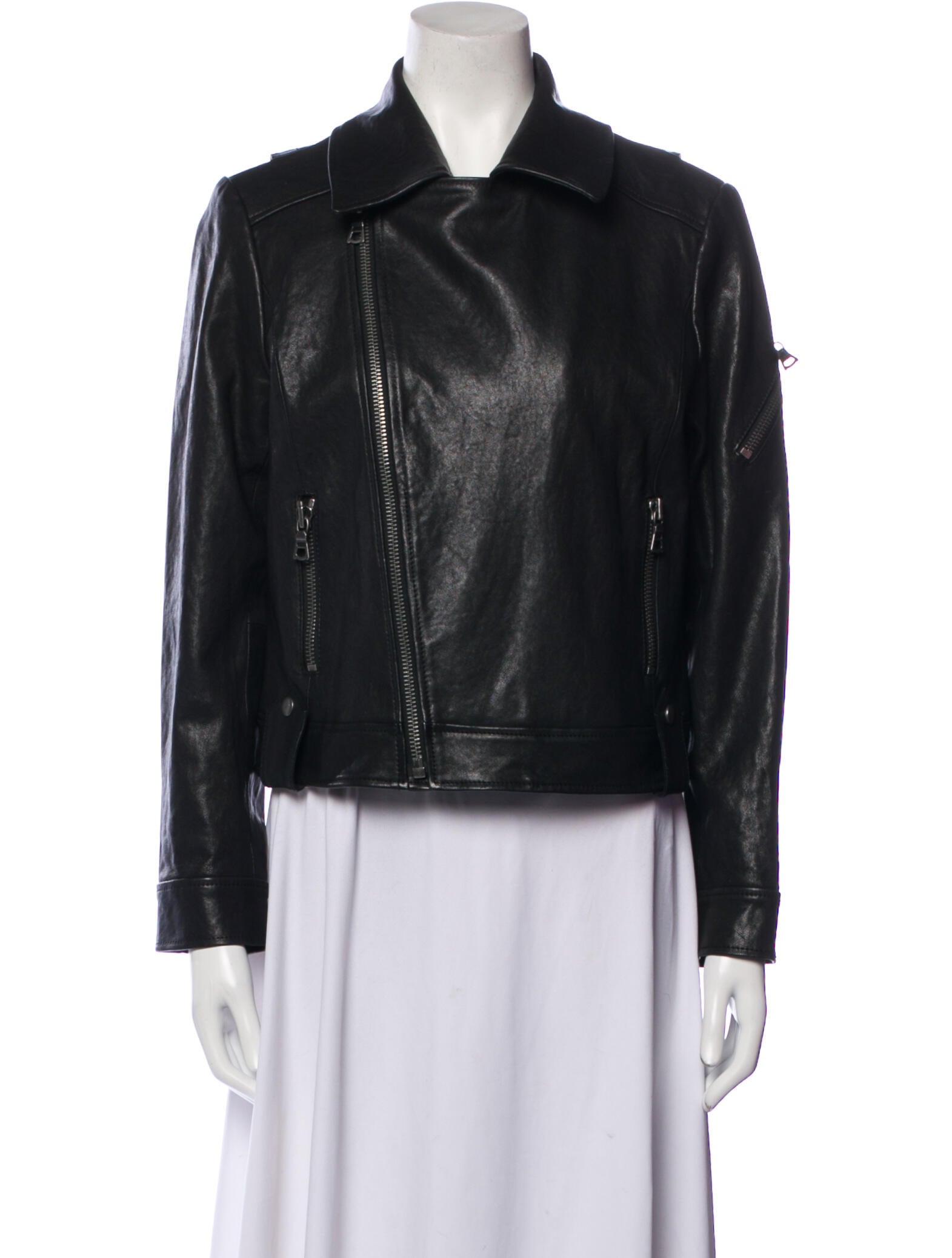 Alice + Olivia Lamb Leather Biker Jacket w/ Tags - Black Jackets ...