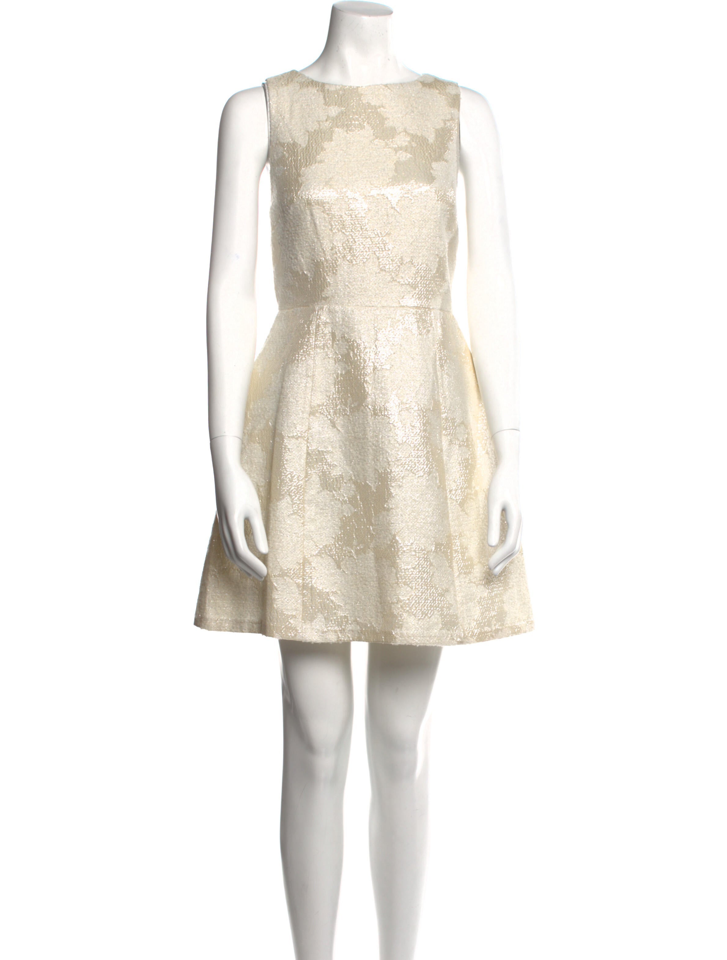 Alice + Olivia Bateau Neckline Mini Dress - Metallic Dresses, Clothing ...