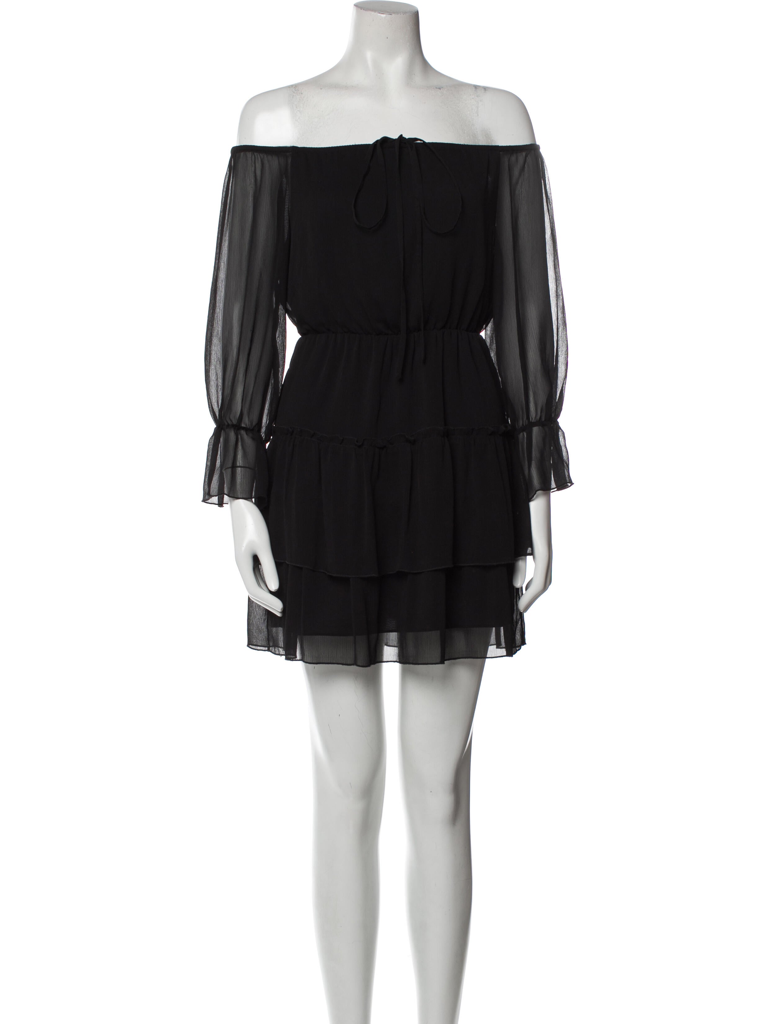 Alice + Olivia Off-The-Shoulder Mini Dress - Black Dresses, Clothing ...