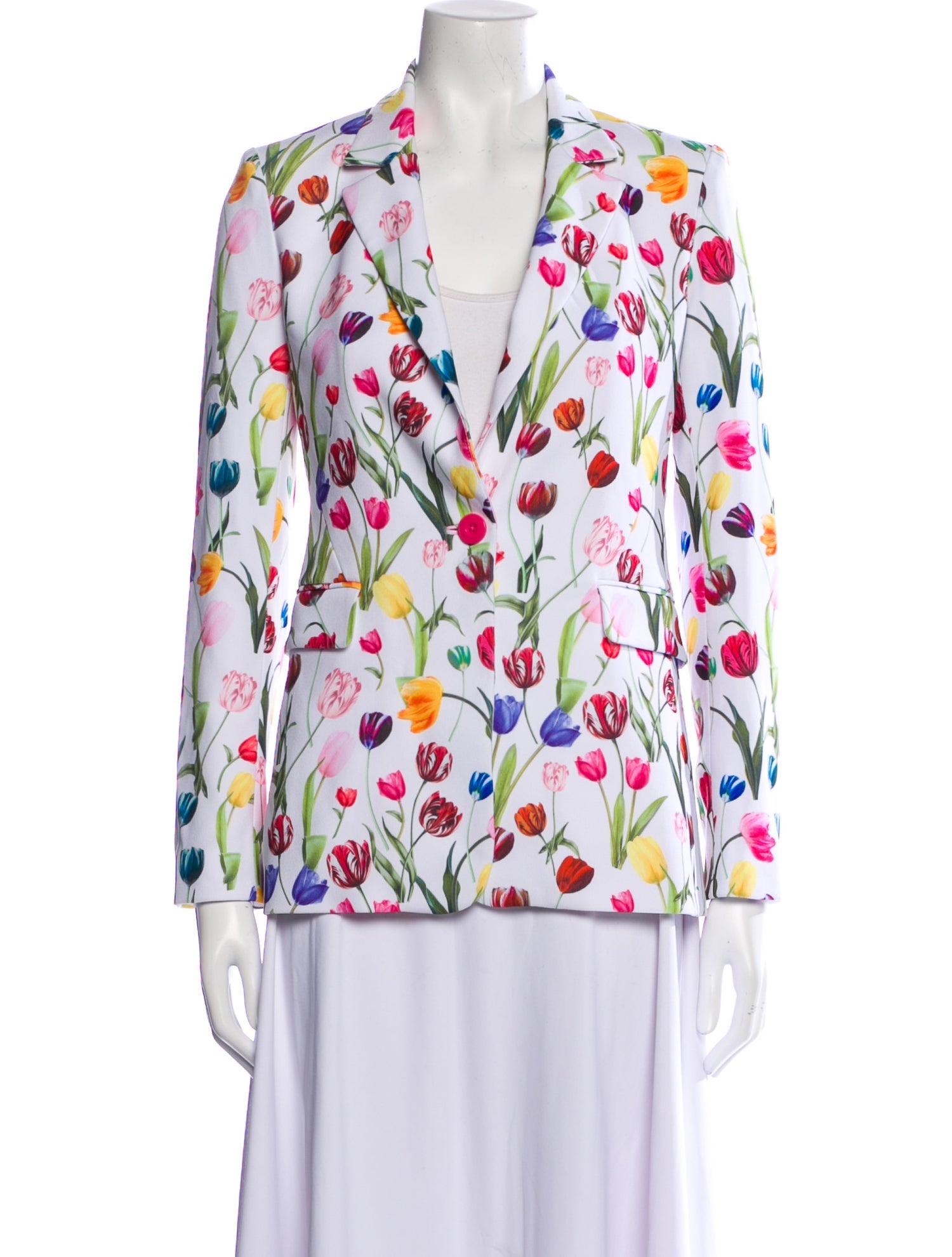 Alice + Olivia Floral Print Blazer - White Jackets, Clothing ...