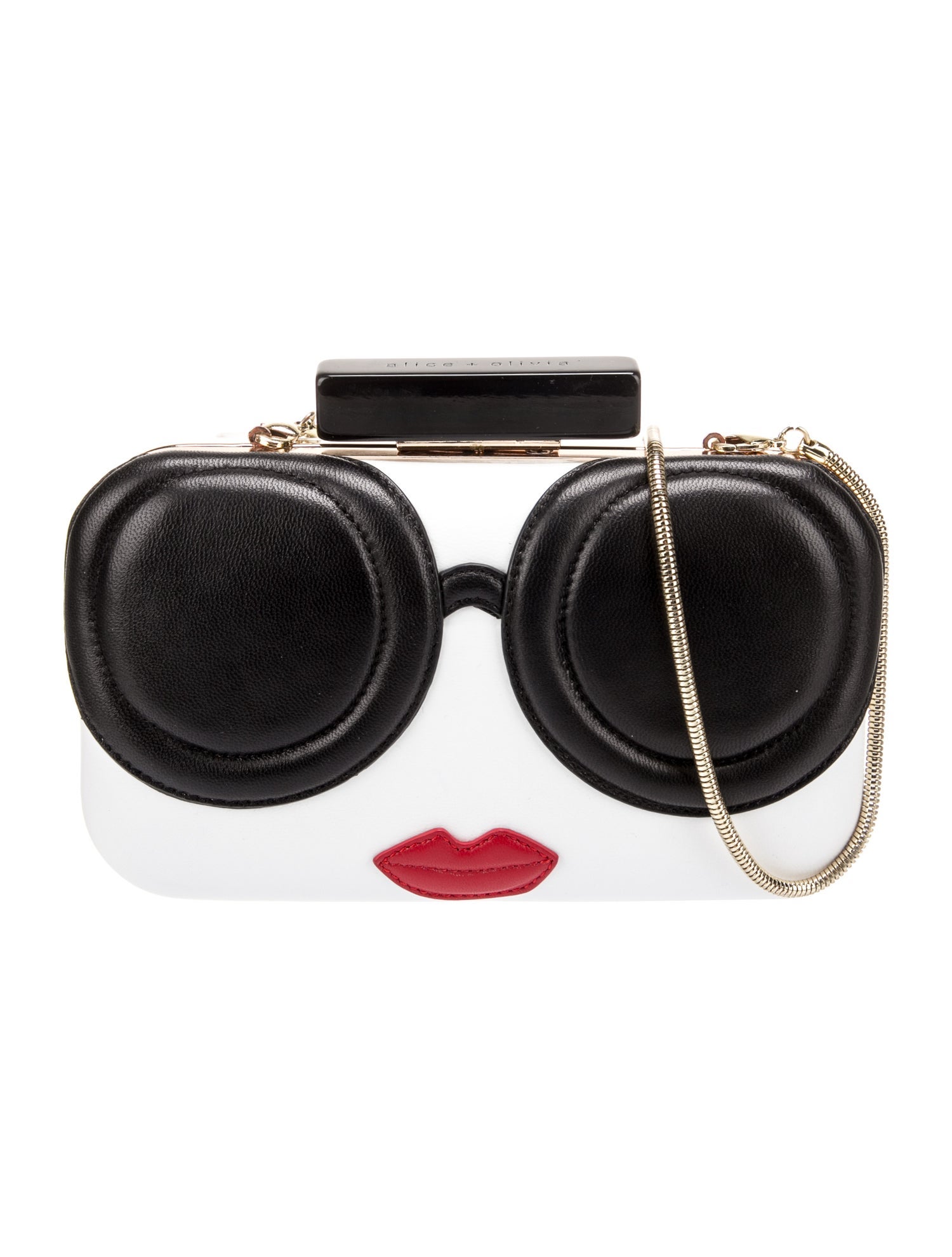 Alice + Olivia Stage Face Clutch - White Clutches, Handbags - WAO391329 ...