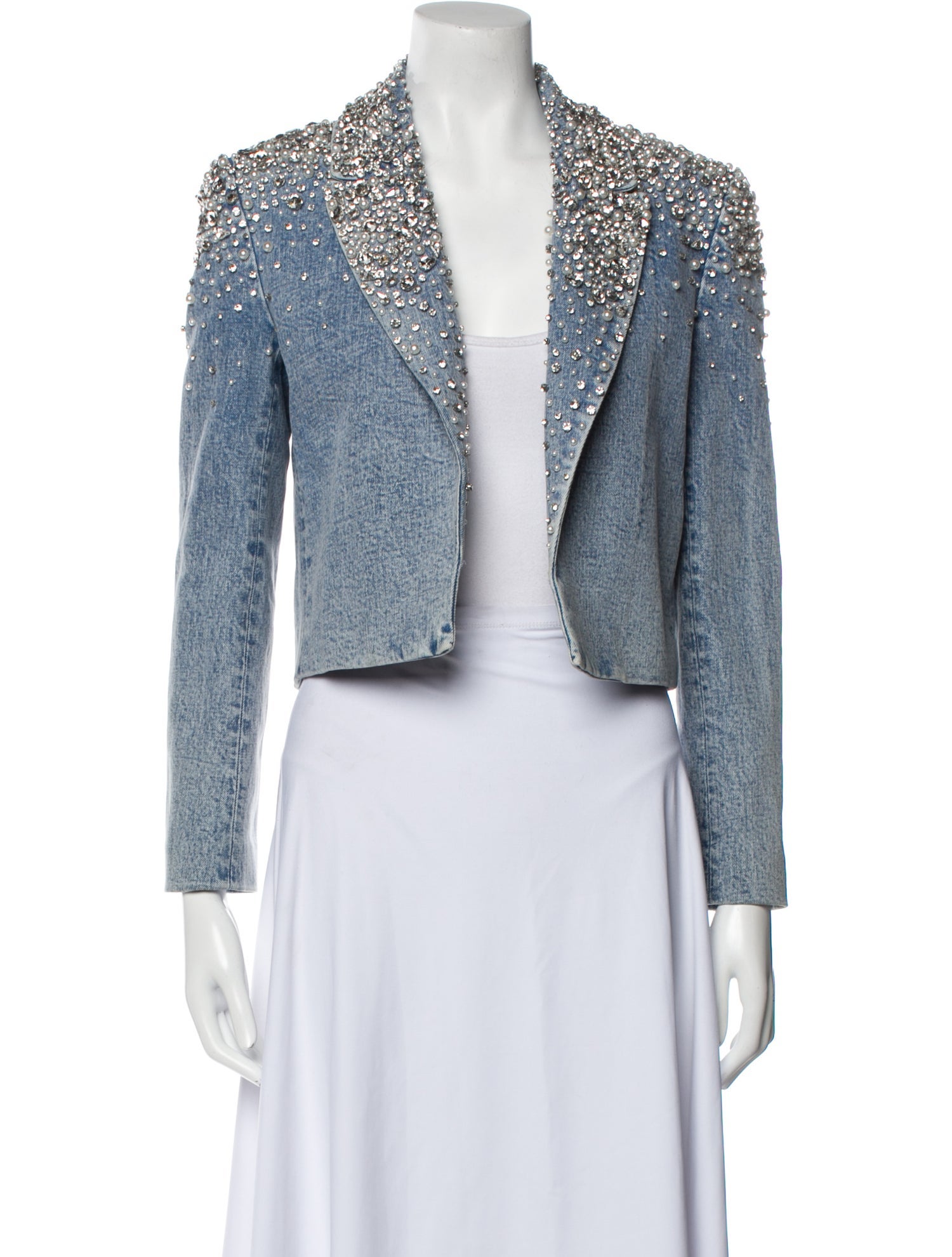 Alice + Olivia Tweed Pattern Bolero - Blue Jackets, Clothing ...