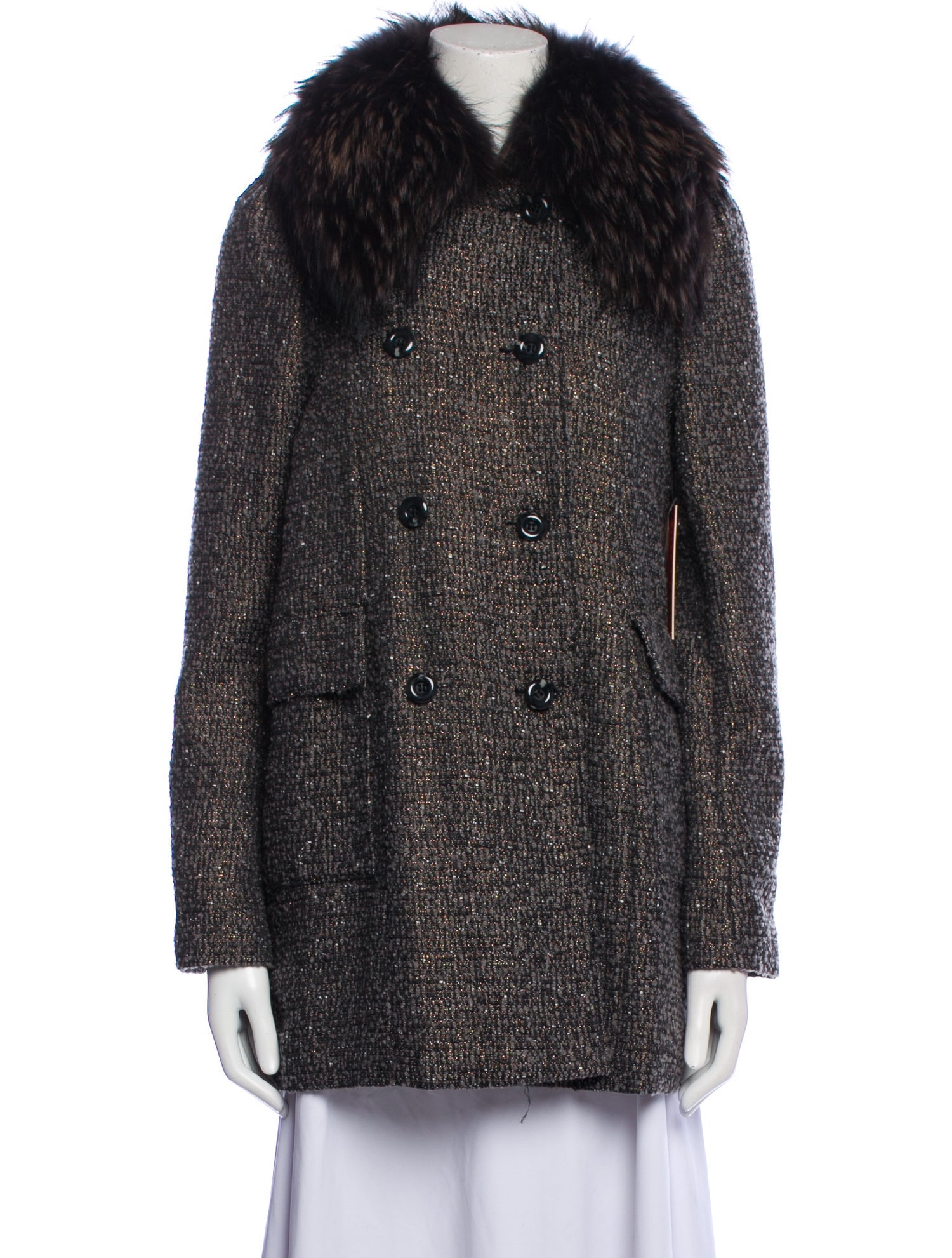 Alice + Olivia Fur Coat w/ Tags - Neutrals Coats, Clothing - WAO407742 ...