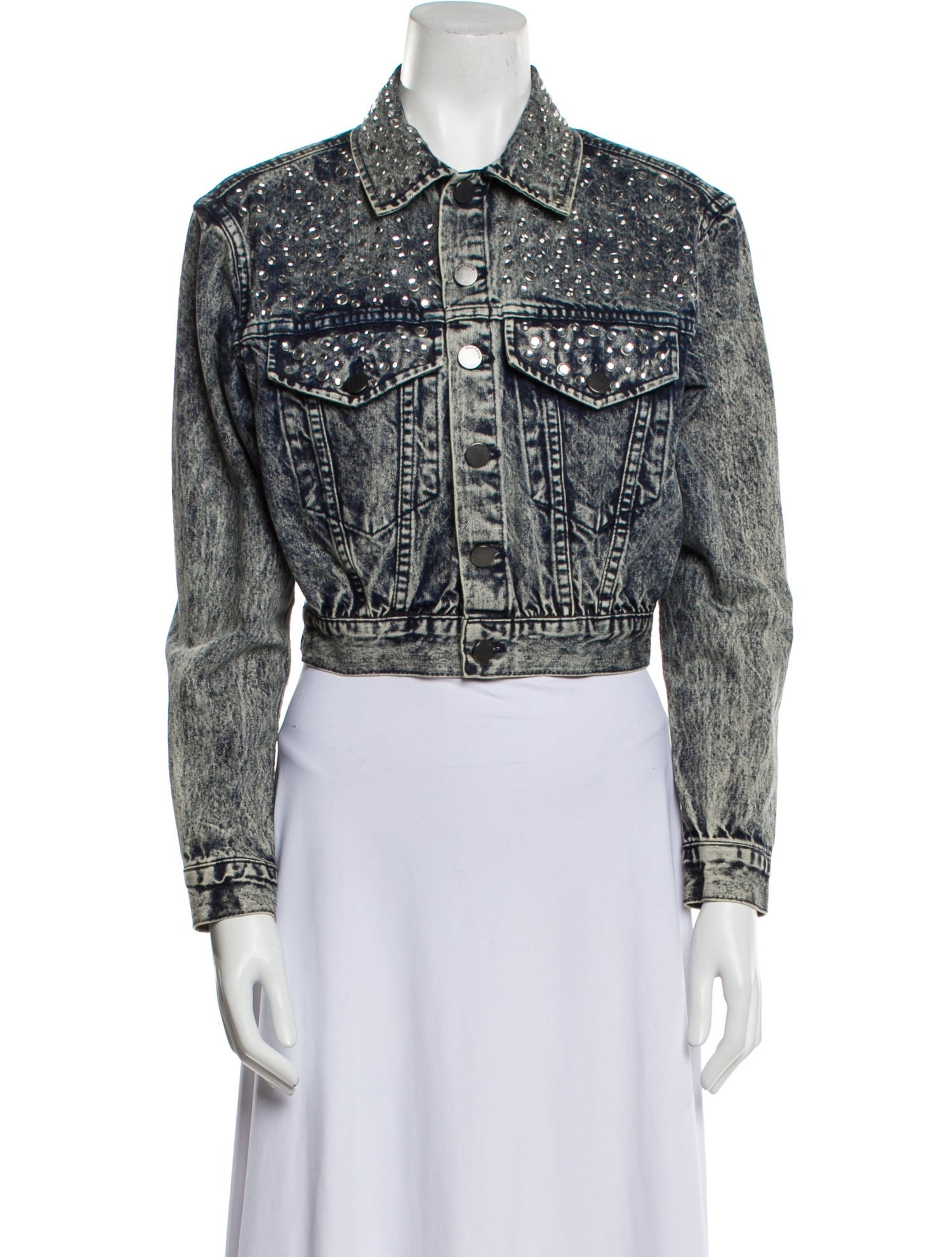 Alice + Olivia Printed Denim Jacket - Blue Jackets, Clothing ...
