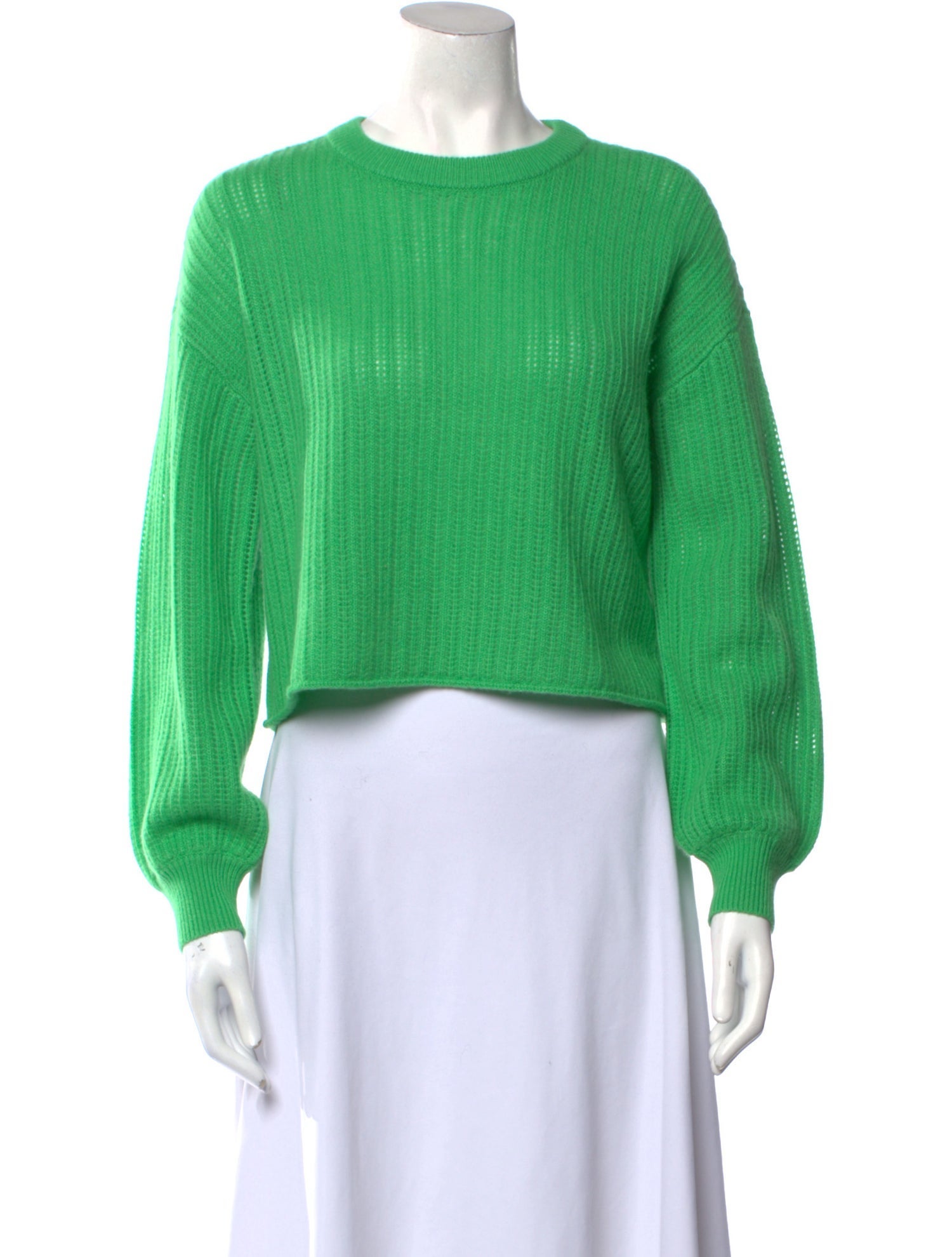 Alice + Olivia Cashmere Crew Neck Sweater - Green Knitwear, Clothing ...