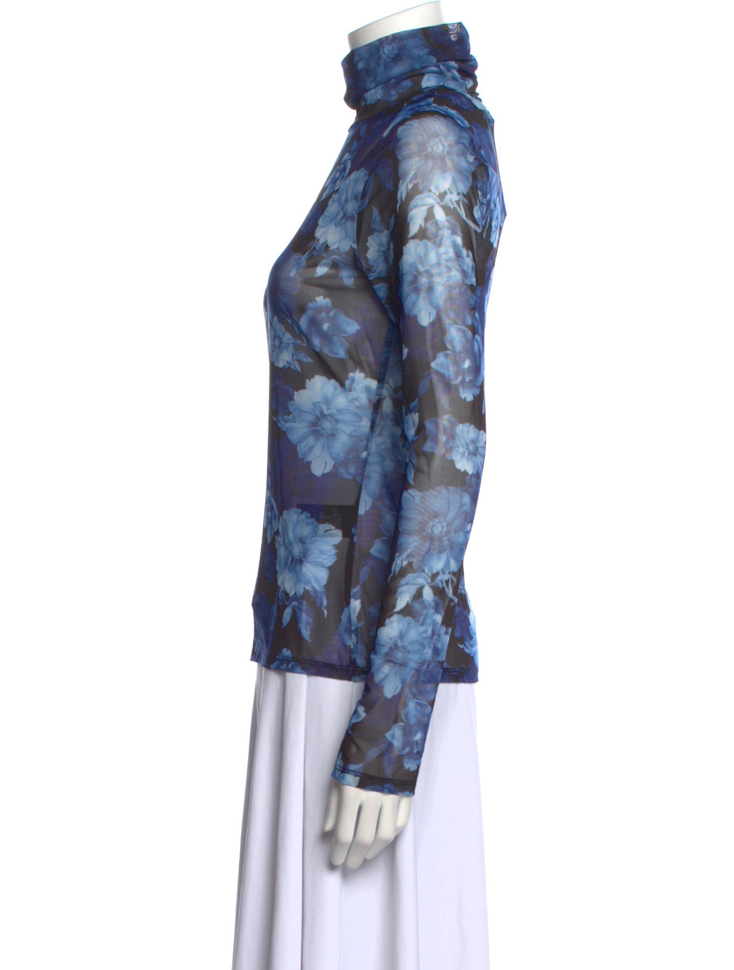 Etro Floral Print Turtleneck Top - Black Tops, Clothing - ETR203204 ...