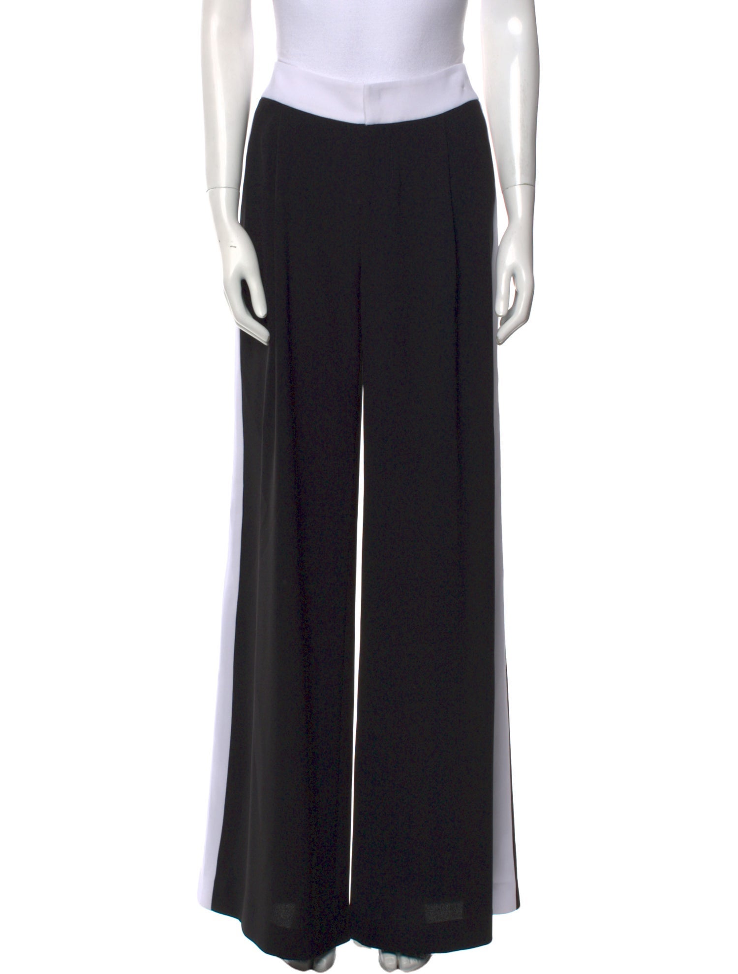Alice + Olivia Colorblock Pattern Wide Leg Pants - Black, 11.5" Rise ...