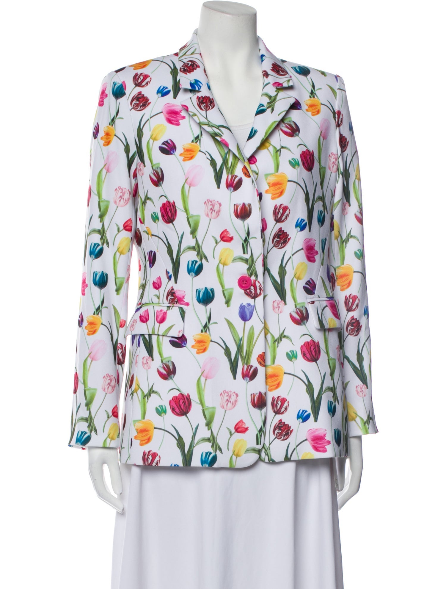 Alice + Olivia Floral Print Blazer - White Jackets, Clothing ...