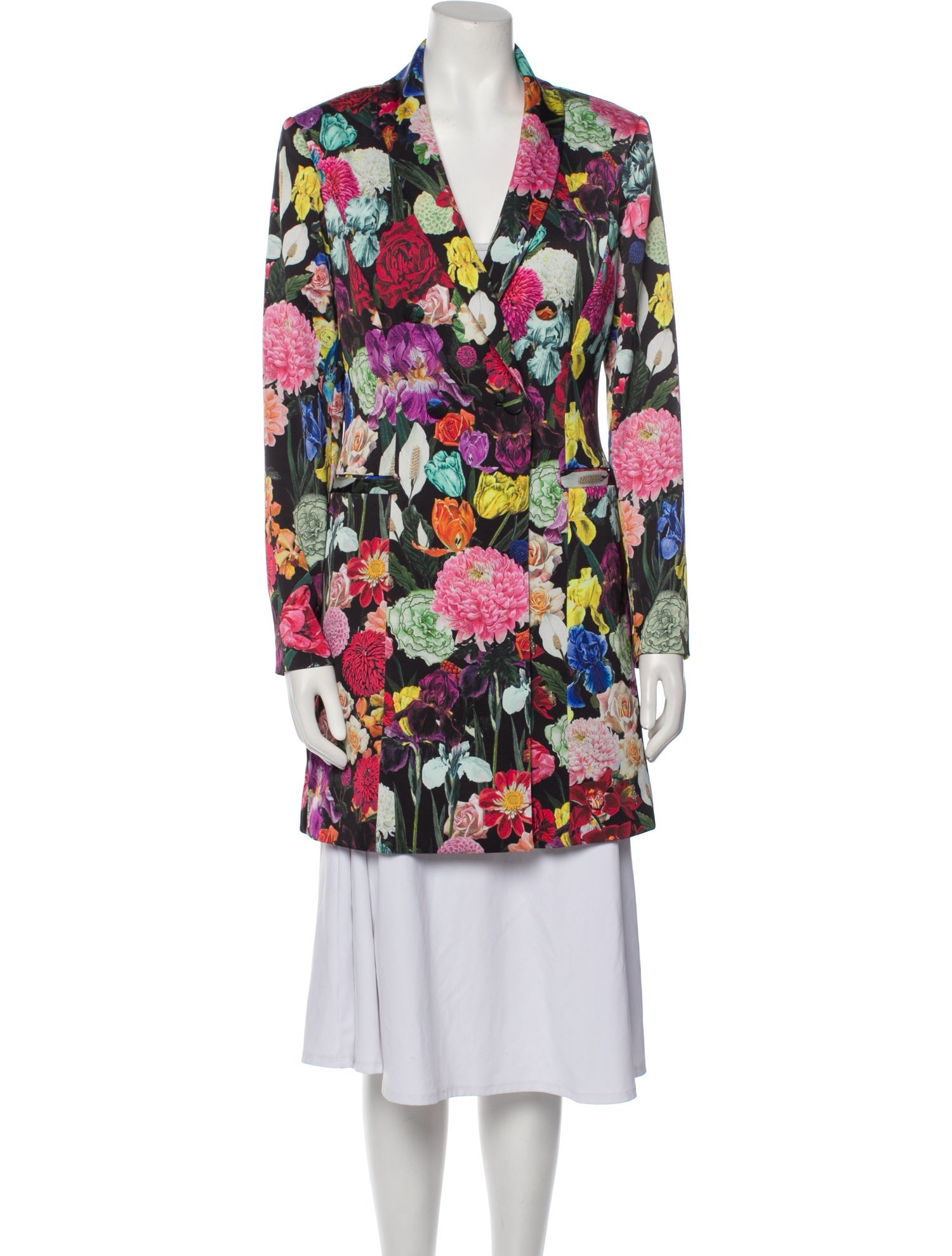 Alice + Olivia Floral Print Coat - Black Coats, Clothing - WAO450866 ...