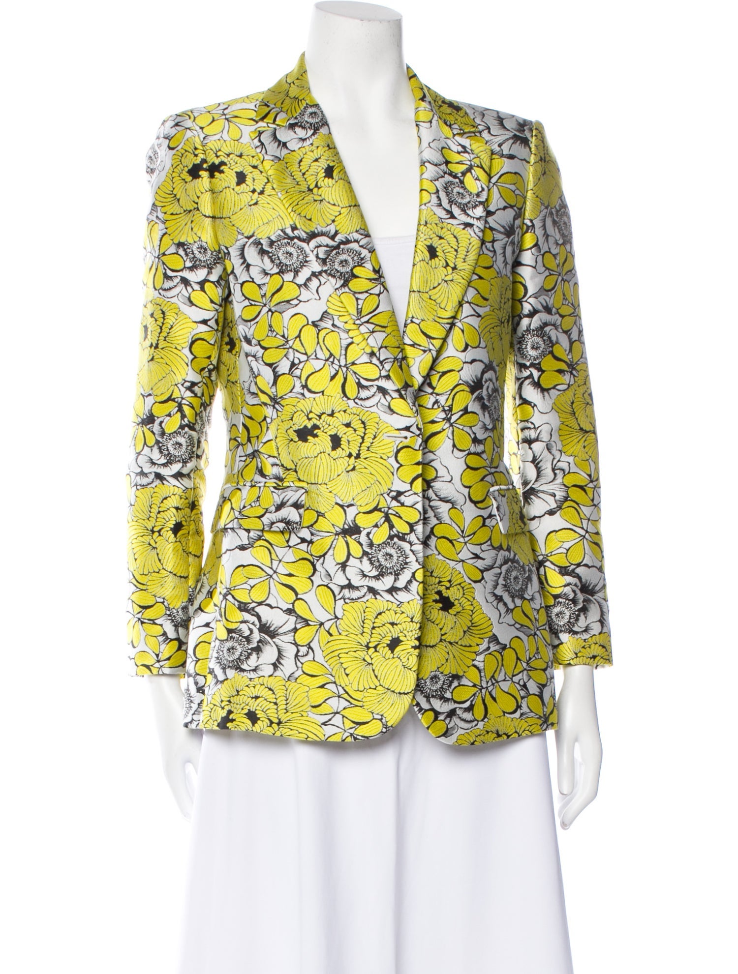 Alice + Olivia Floral Print Blazer - Yellow Jackets, Clothing ...