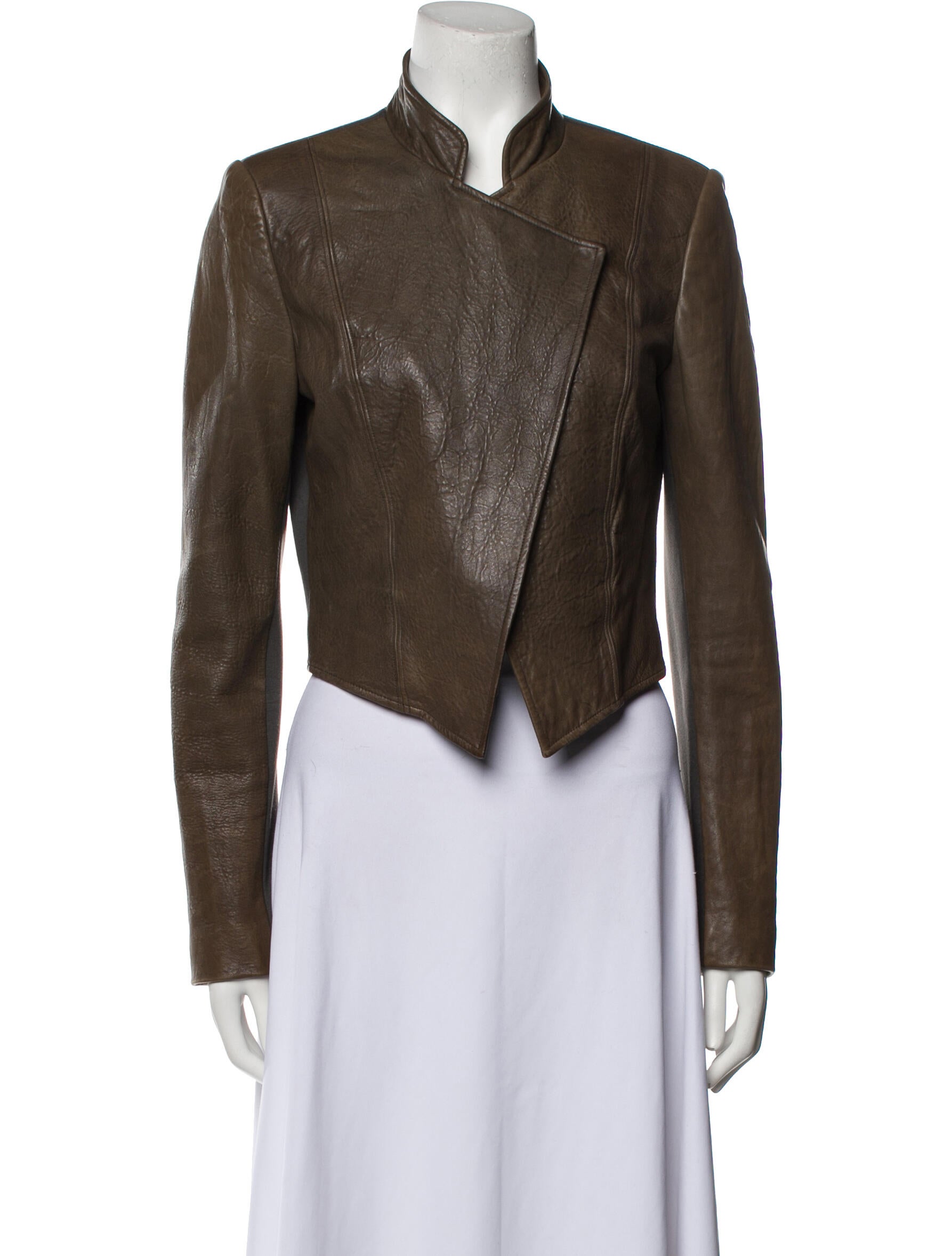 Alice + Olivia Leather Biker Jacket - Brown Jackets, Clothing ...