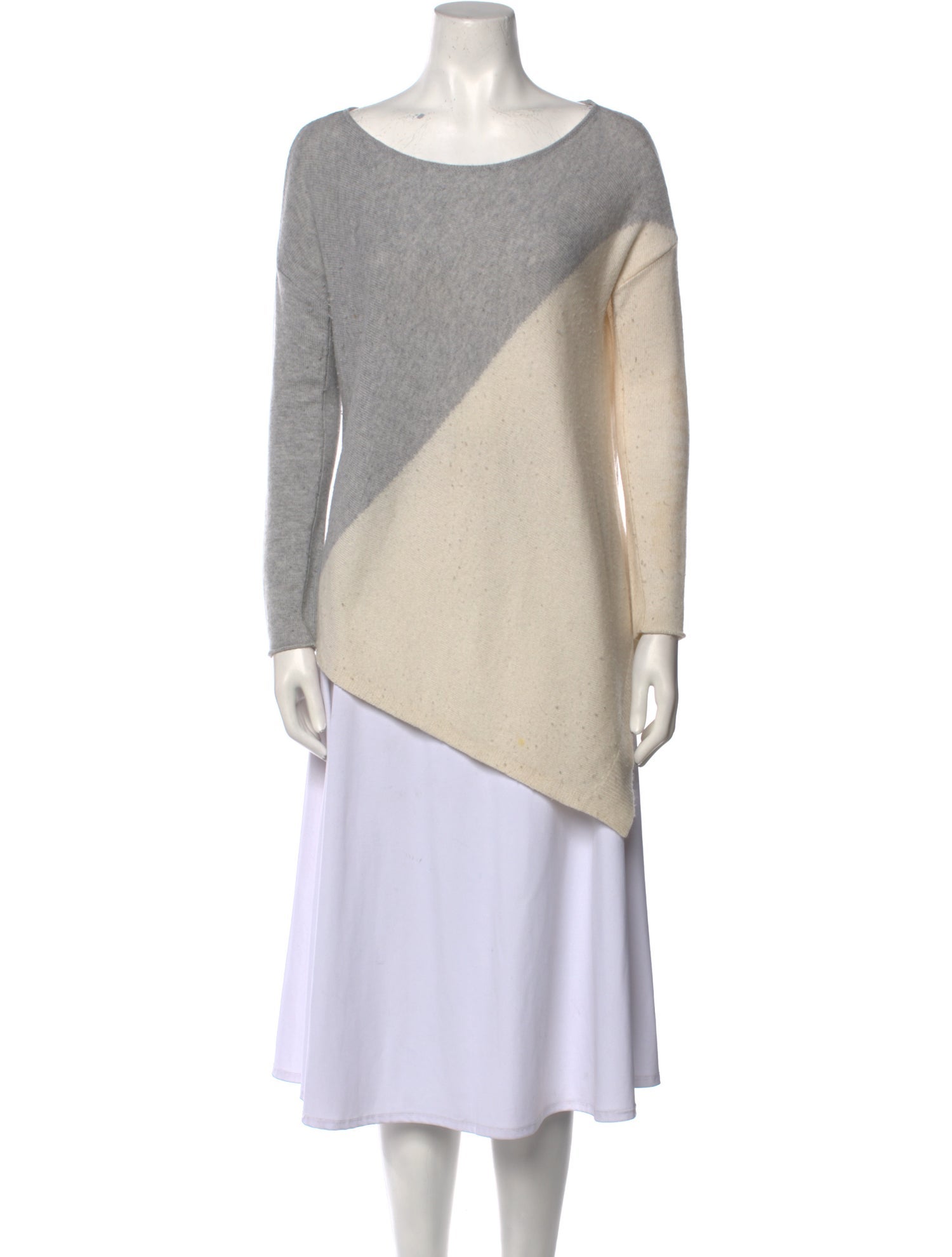 Alice + Olivia Wool Colorblock Pattern Sweater - Grey Knitwear ...