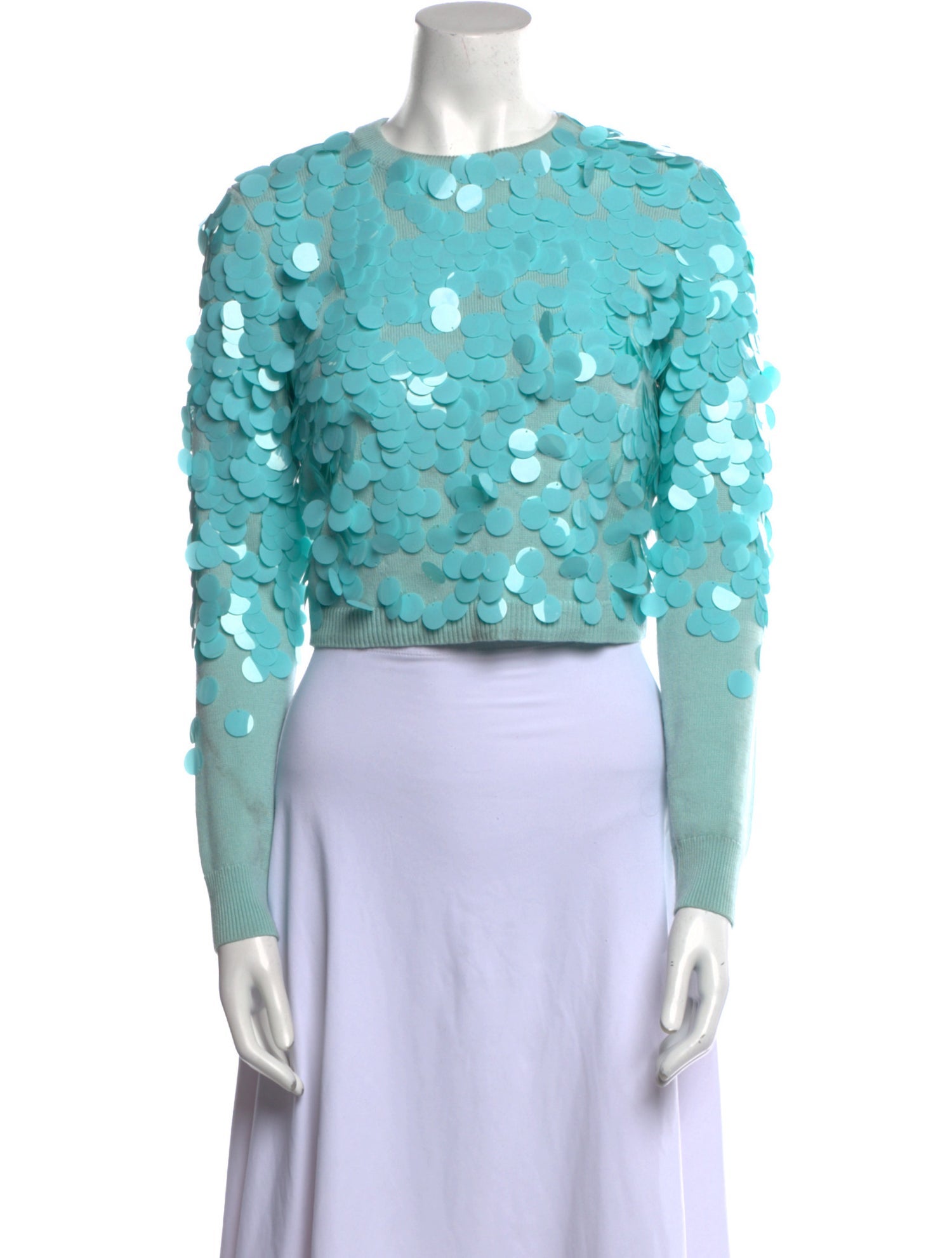 Alice + Olivia Wool Lace Pattern Crop Top - Blue Tops, Clothing ...