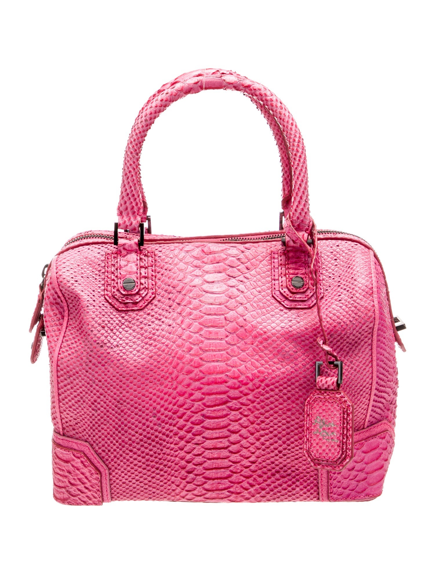 Alice + Olivia Python Top Handle Bag - Pink Handle Bags, Handbags ...