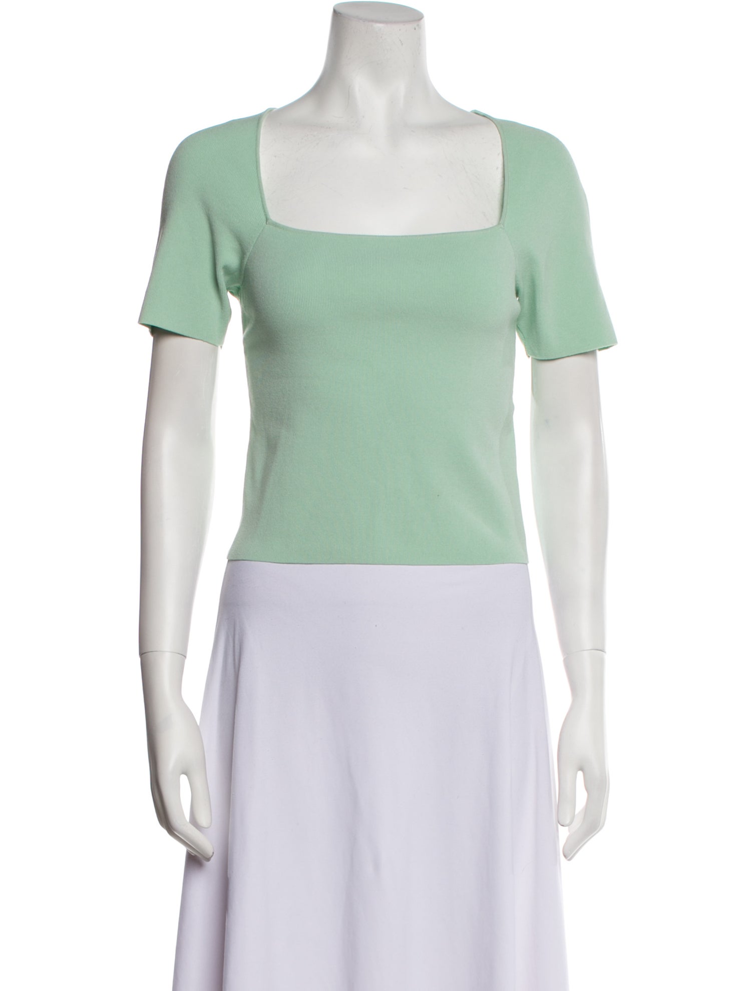 Alice + Olivia Square Neckline Sweater - Green Knitwear, Clothing ...