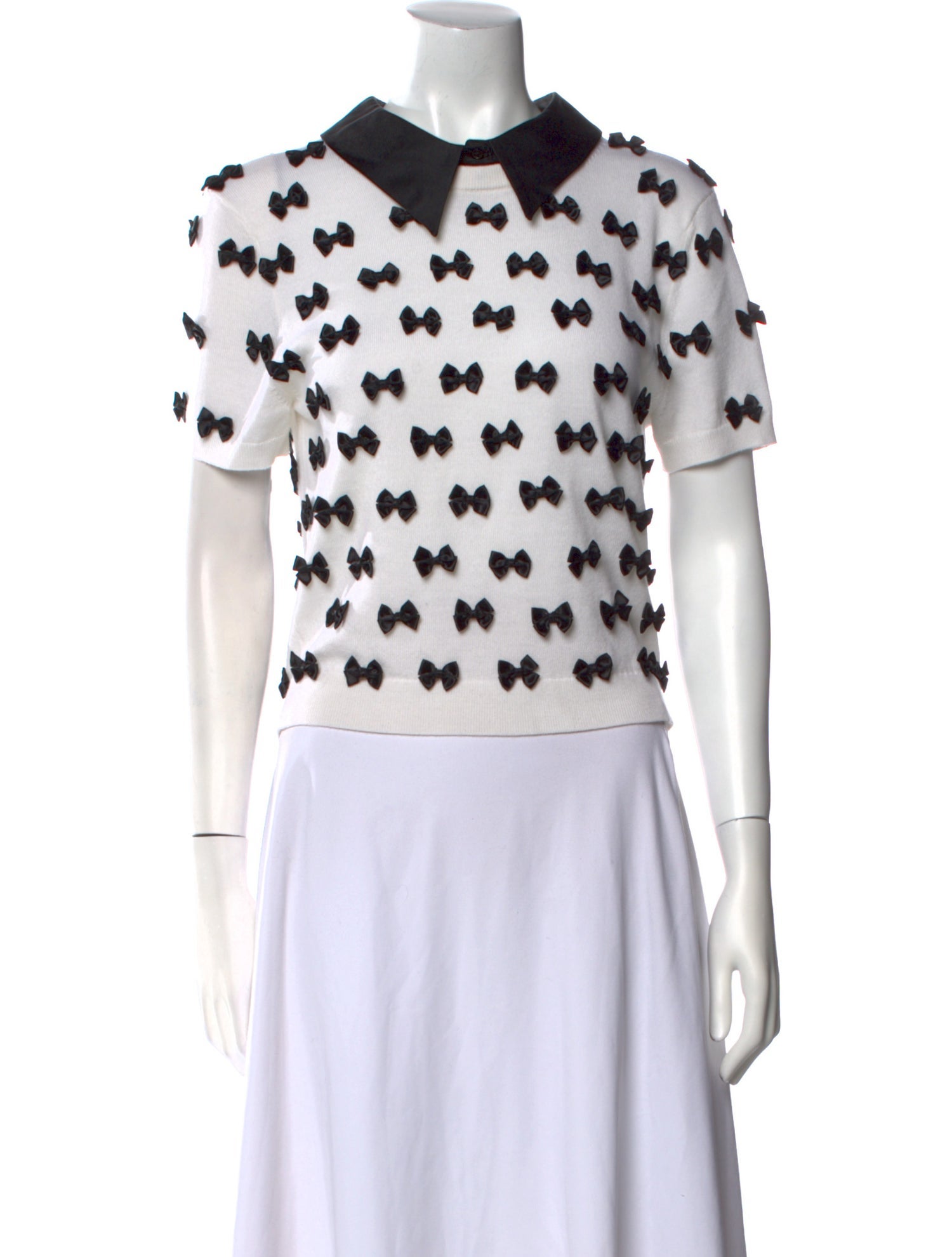Alice + Olivia Wool Printed Crop Top - White Tops, Clothing - WAO506468 ...