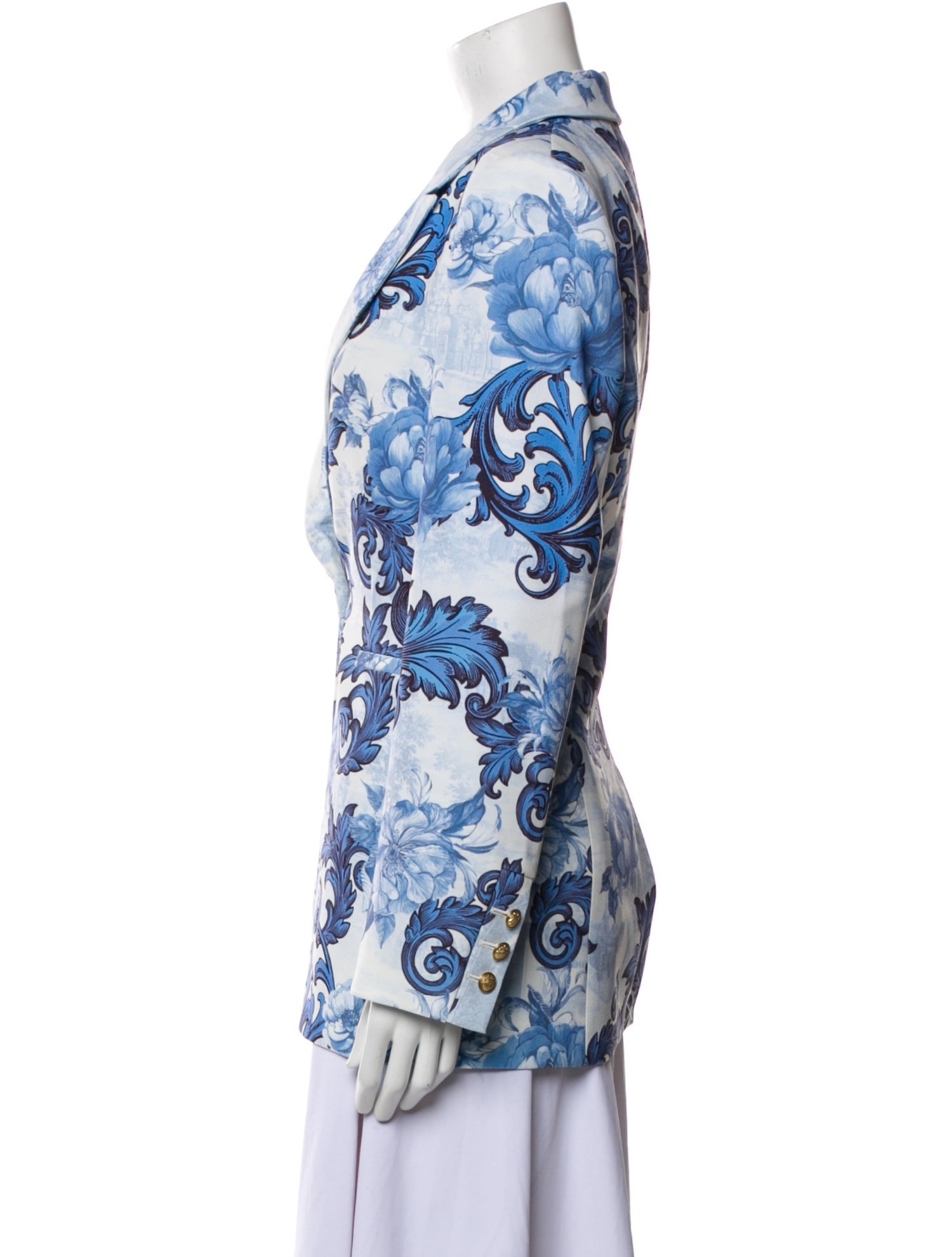 Alice + Olivia Floral Print Blazer - Blue Jackets, Clothing - WAO516575 ...