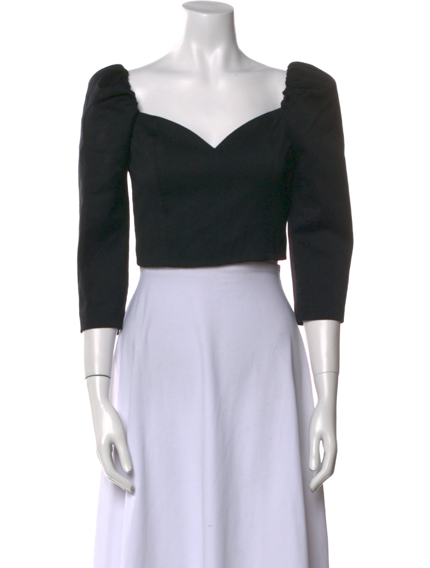 Alice + Olivia Wool V-Neck Crop Top - Black Tops, Clothing - WAO535936 ...