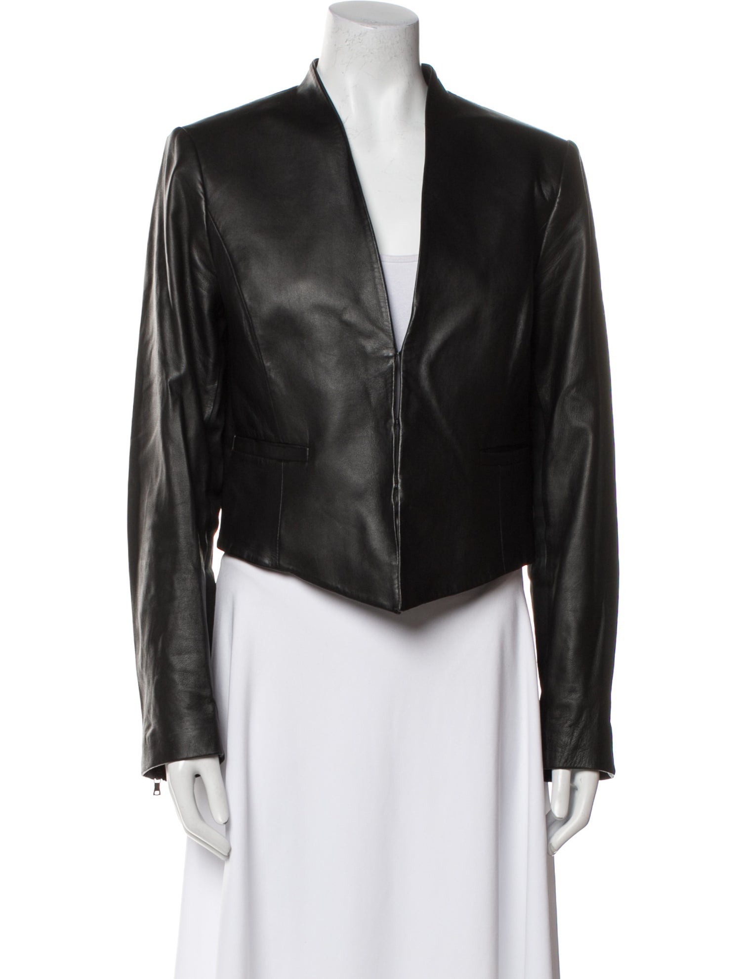 Alice + Olivia Lamb Leather Biker Jacket - Black Jackets, Clothing ...