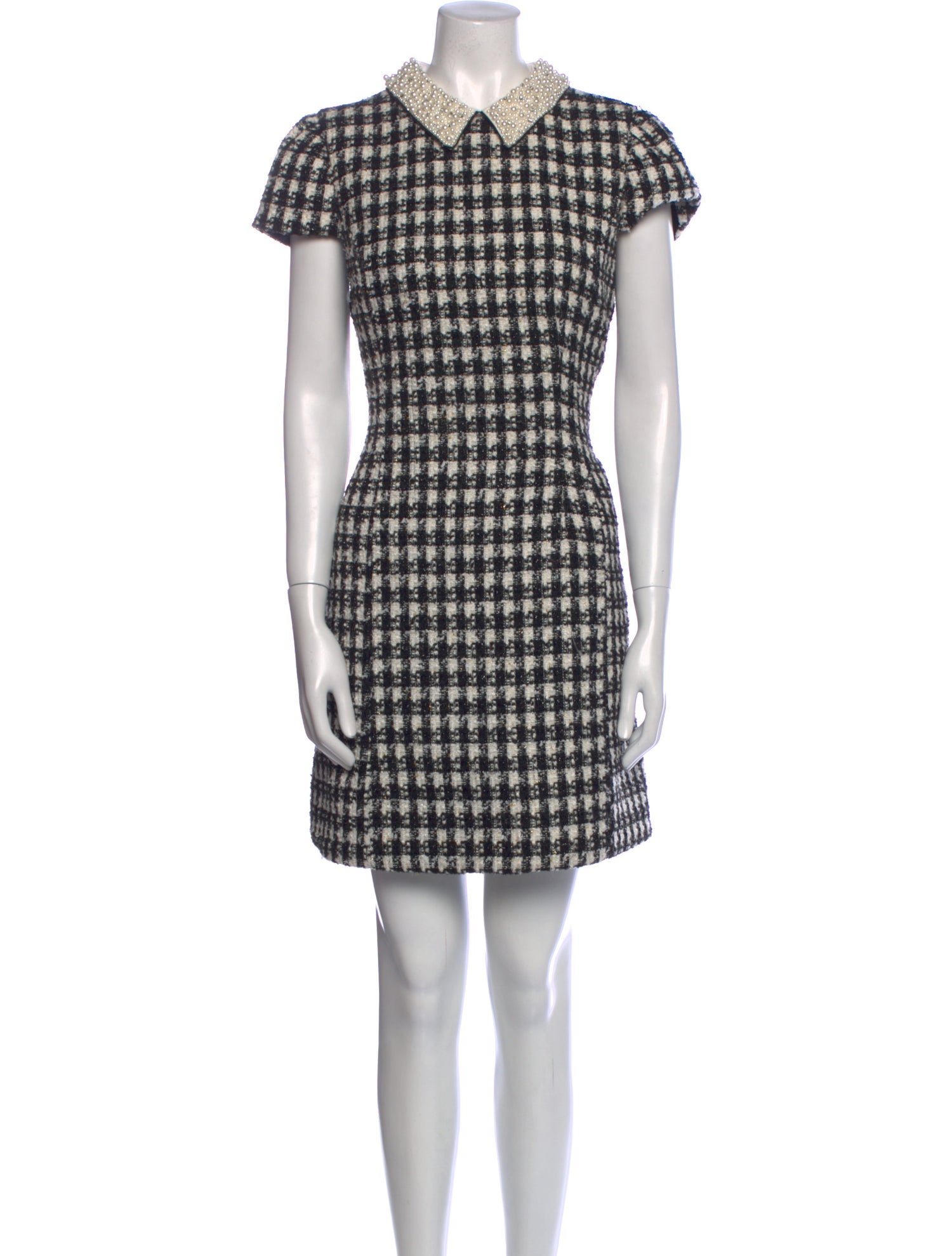 Alice + Olivia Tweed Pattern Mini Dress - Black Dresses, Clothing ...