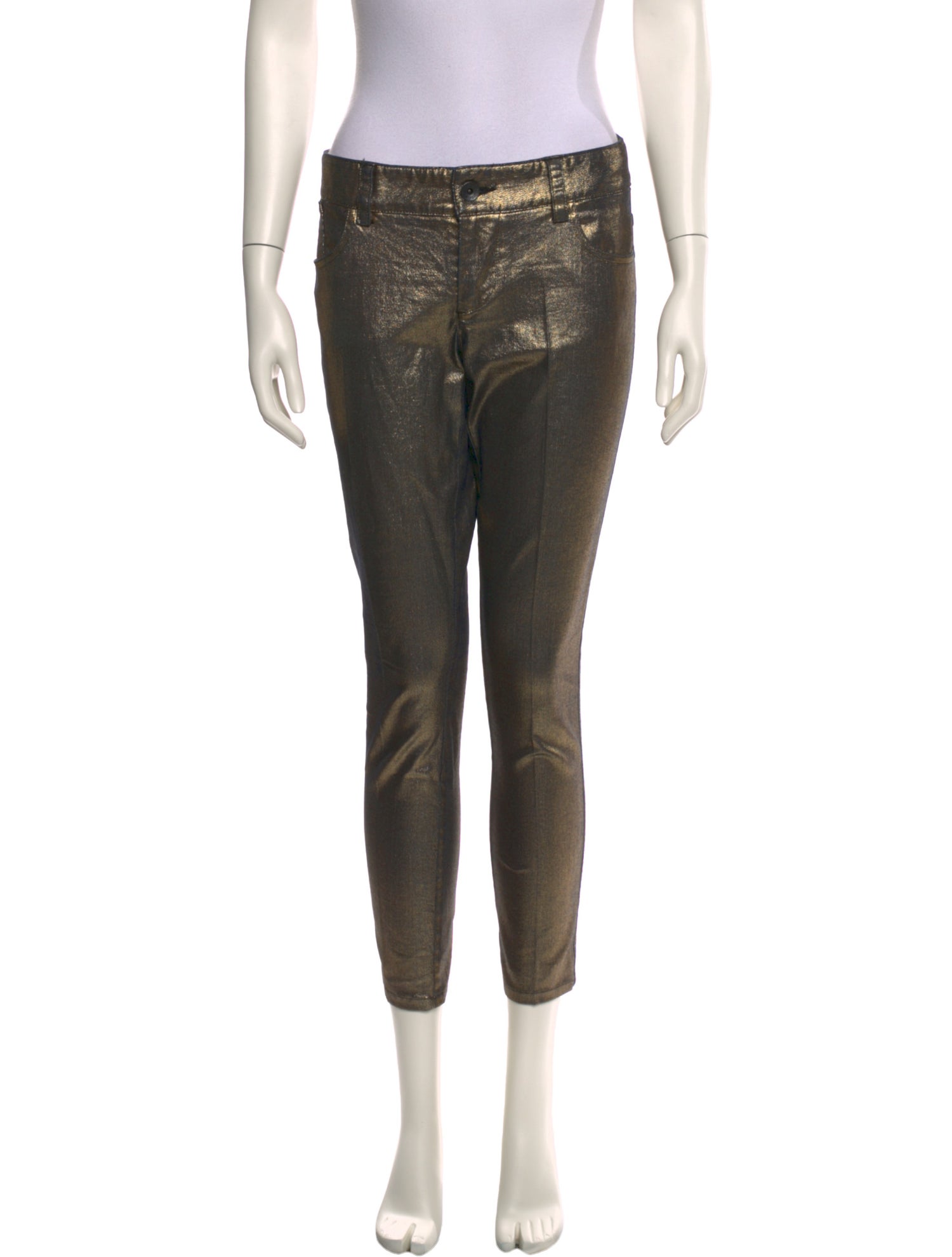 Alice + Olivia Straight Leg Pants - Gold, 11" Rise Pants, Clothing ...