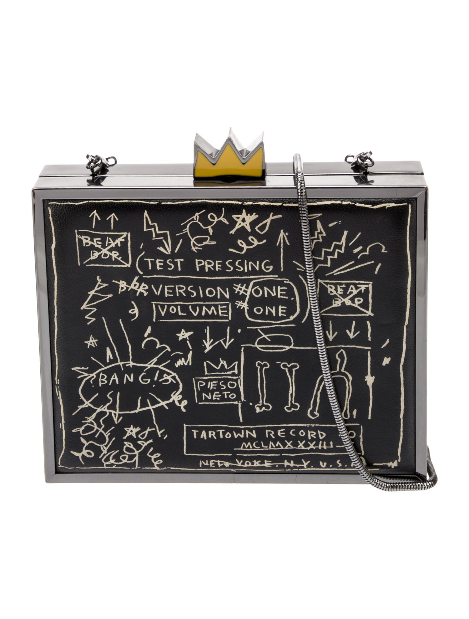 Alice + Olivia x Basquiat Basquiat Beat Bop Leather Crossbody Bag ...