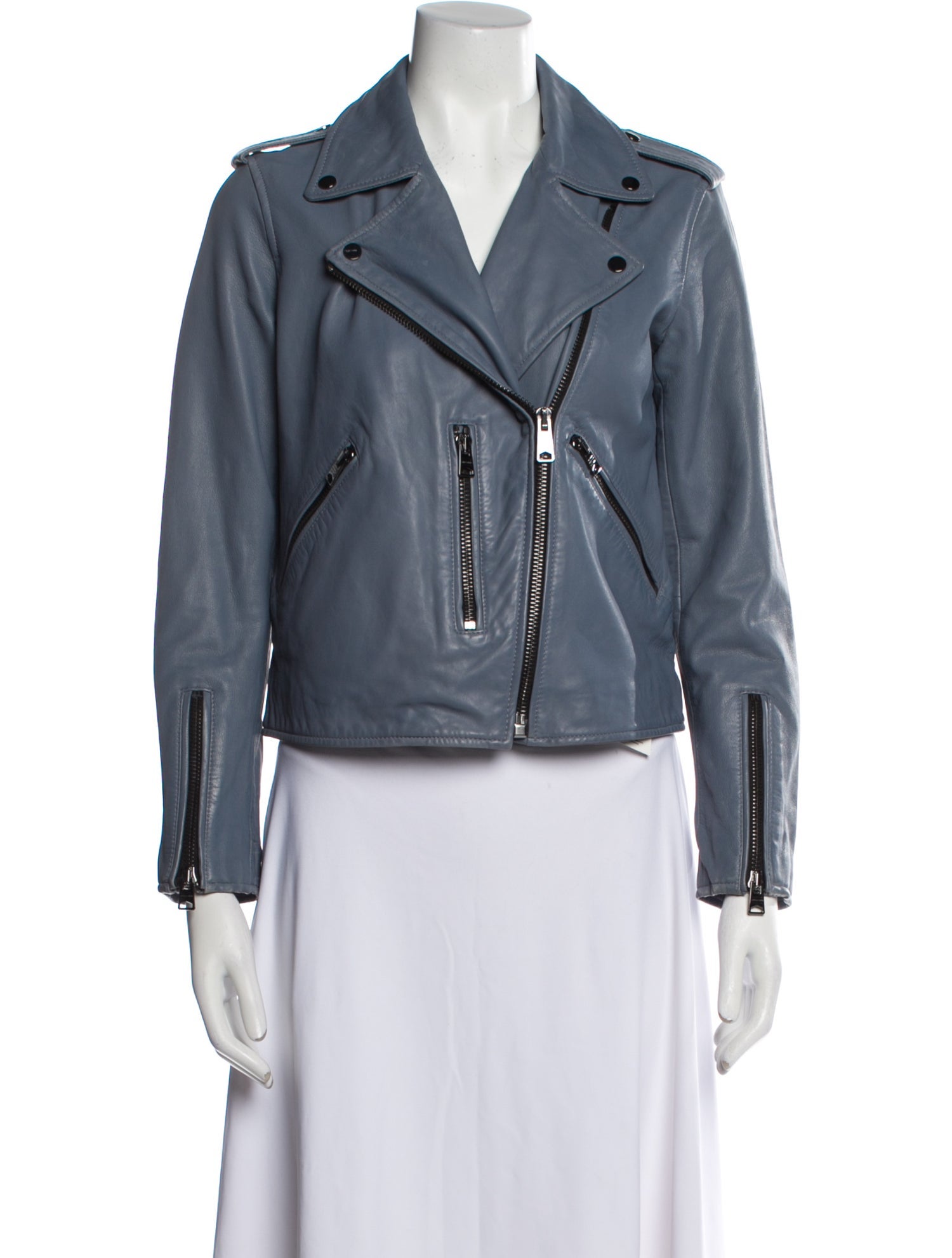 Coach Leather Biker Jacket w/ Tags - Blue Jackets, Clothing - CCH47281 ...