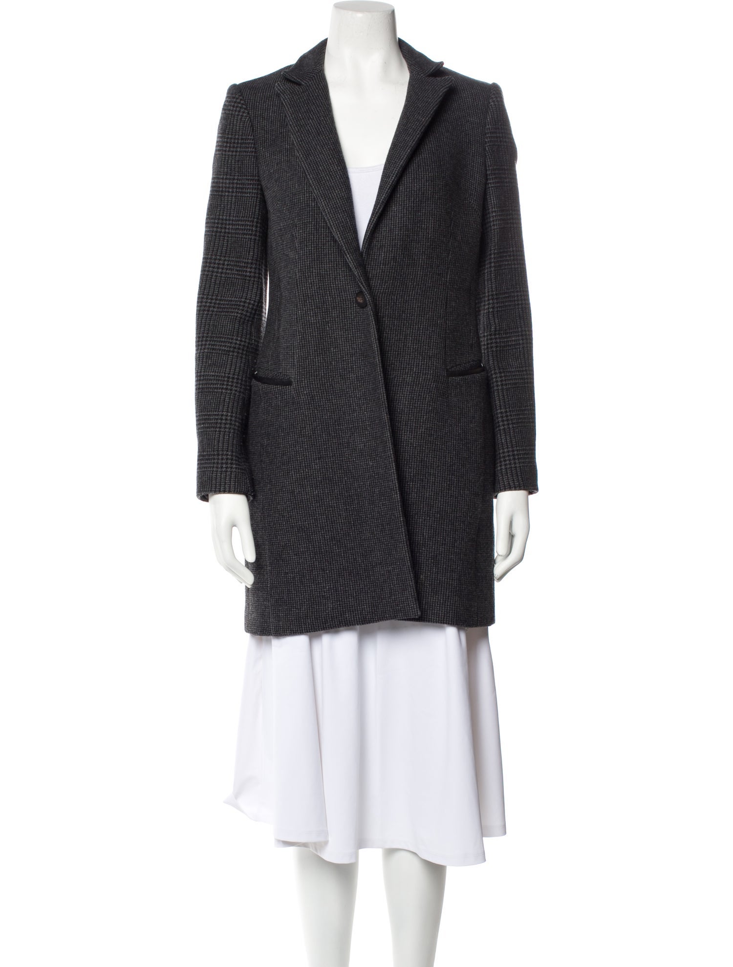 AllSaints Wool Coat - Grey Coats, Clothing - WAQ102551 | The RealReal