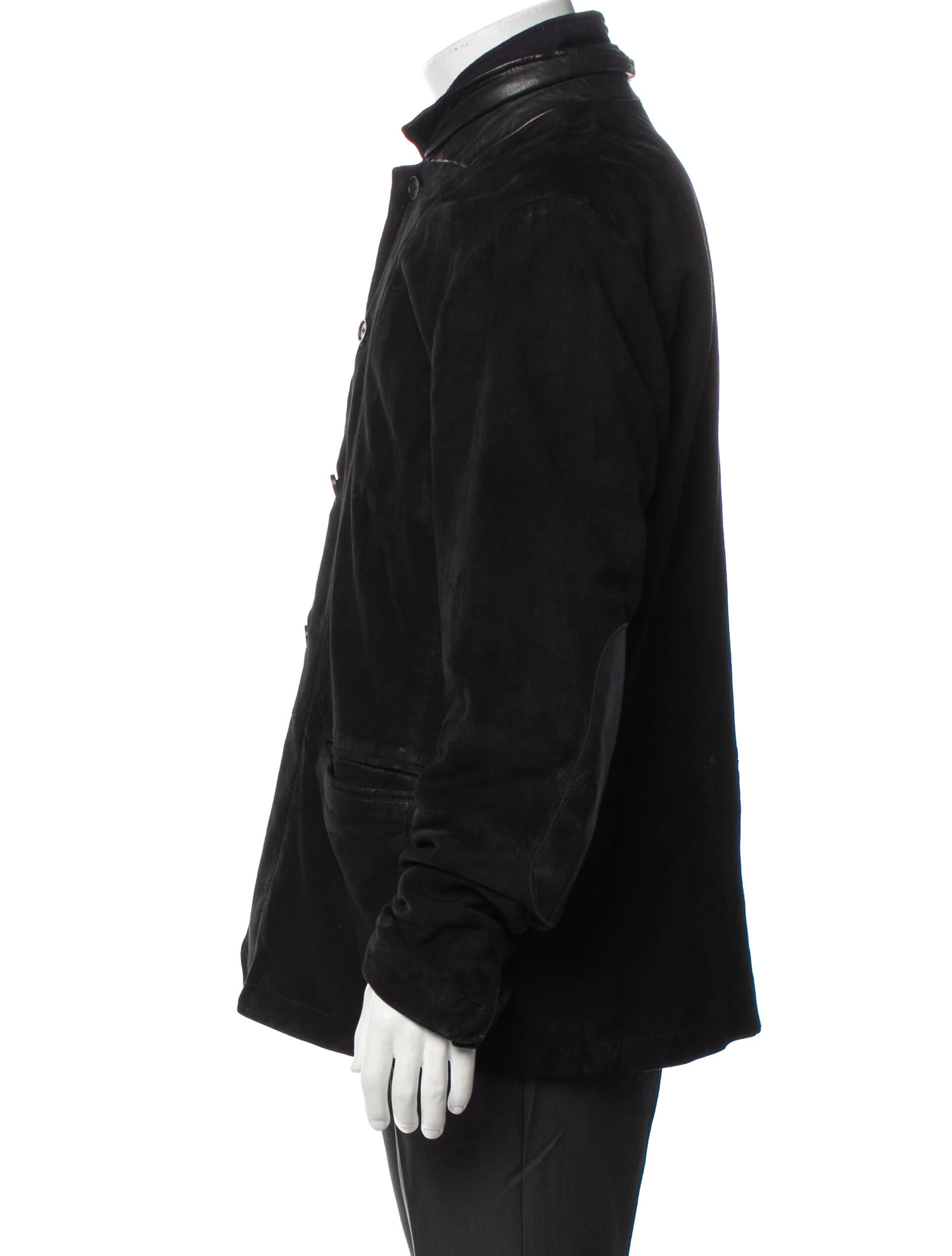 John Varvatos Goat Leather Utility Jacket - Black Outerwear, Clothing ...