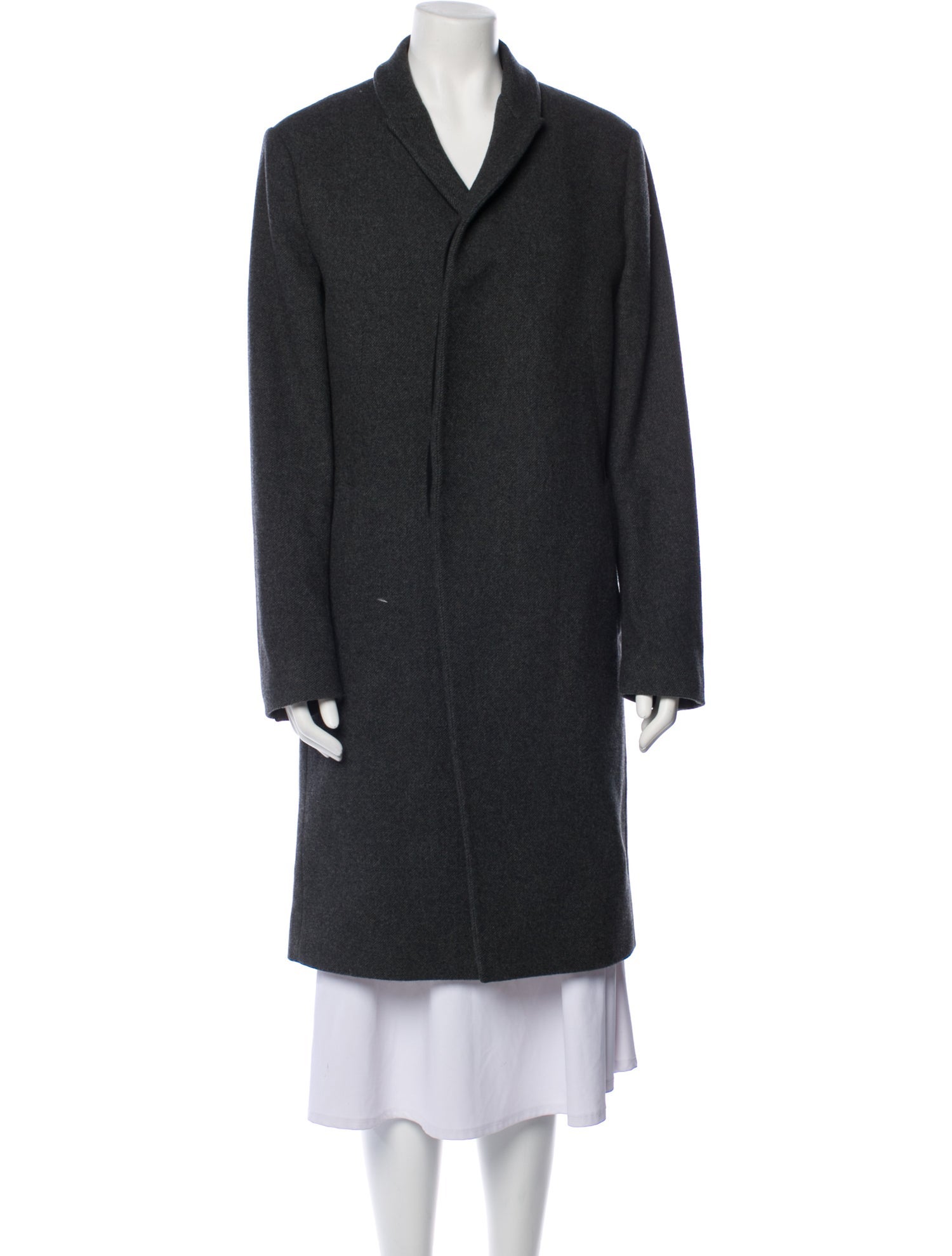 AllSaints Wool Coat - Grey Coats, Clothing - WAQ104177 | The RealReal