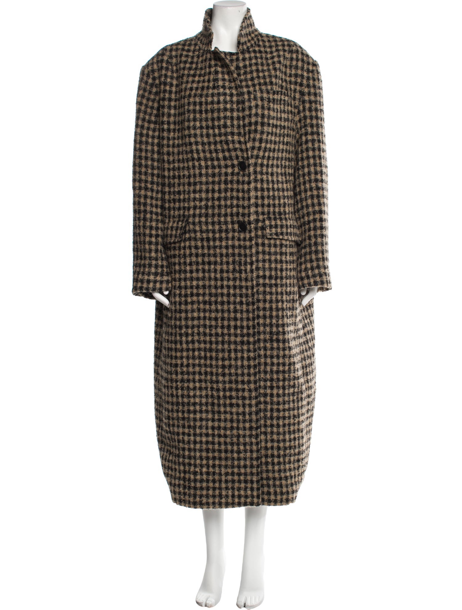 AllSaints Houndstooth Print Coat - Neutrals Coats, Clothing - WAQ106610 | The RealReal