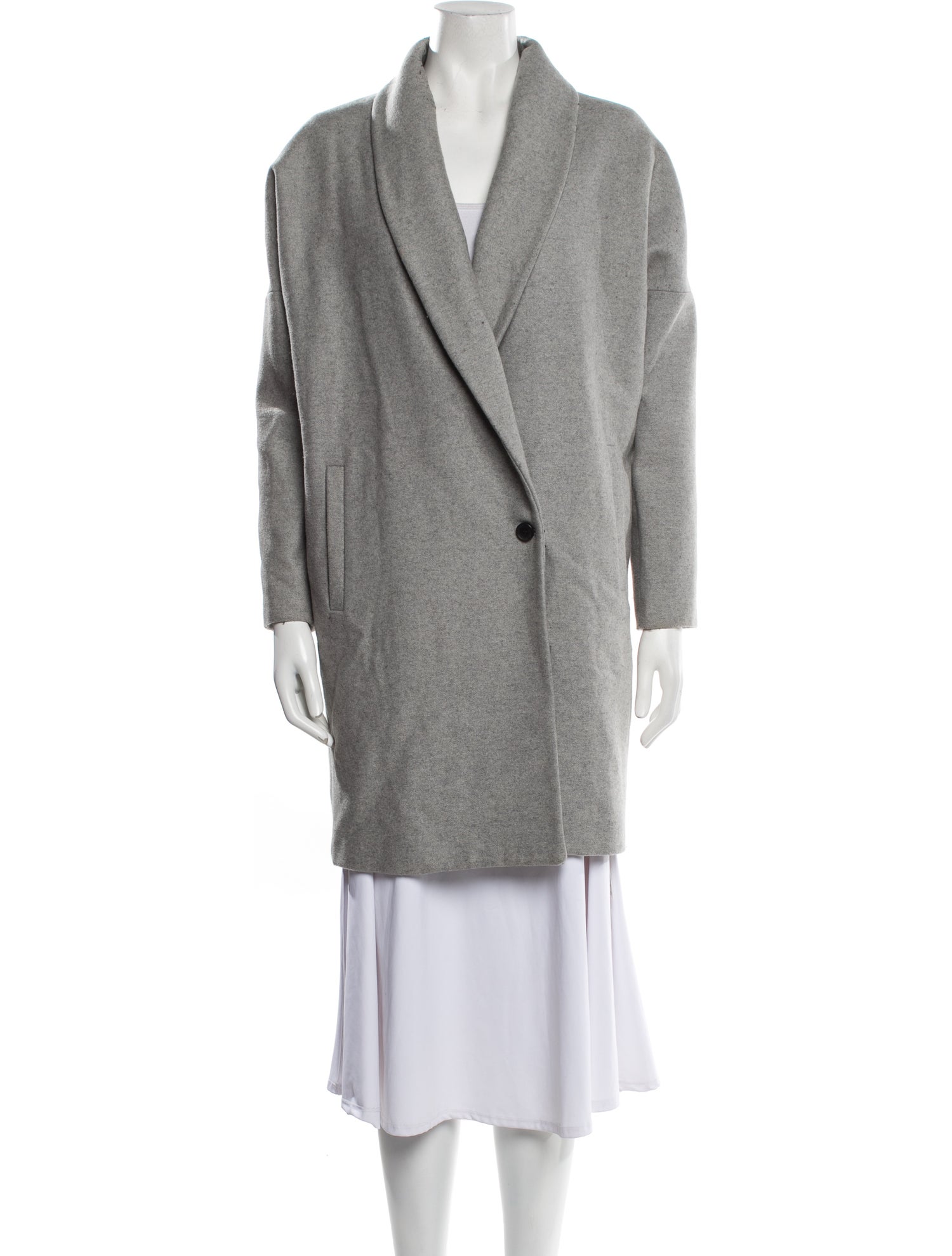 AllSaints Wool Coat - Grey Coats, Clothing - WAQ110375 | The RealReal