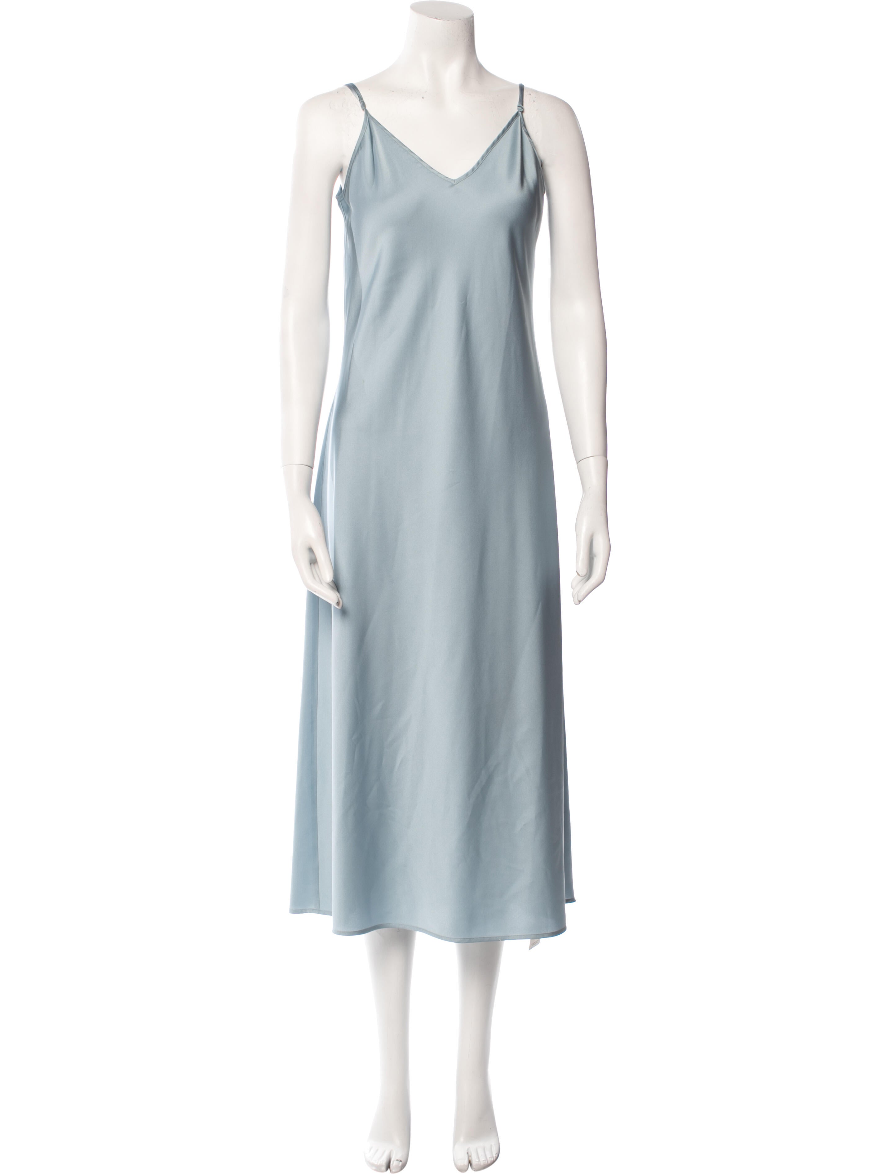 AllSaints V-Neck Midi Length Dress - Blue Dresses, Clothing - WAQ111766 | The RealReal