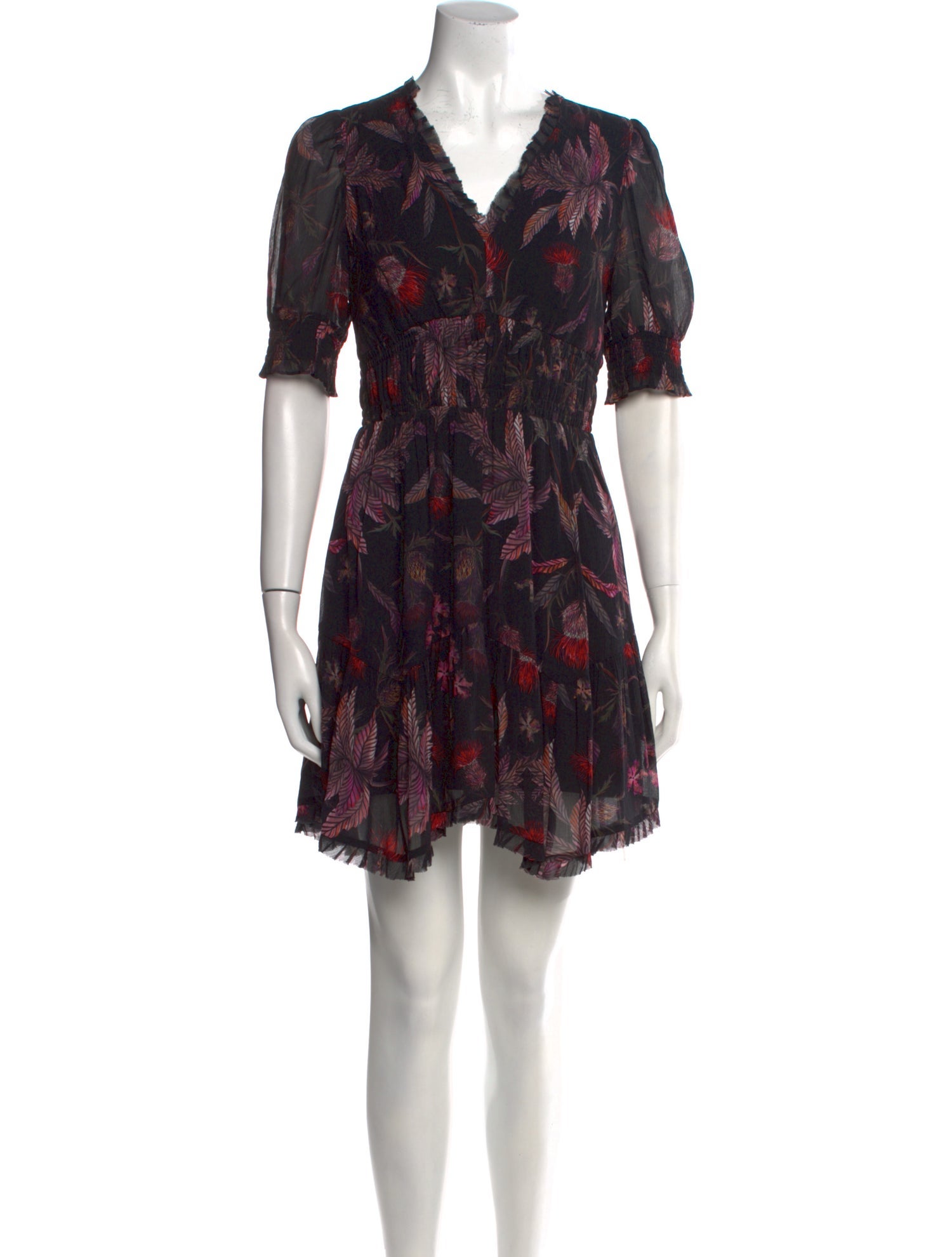 AllSaints Floral Print Mini Dress - Black Dresses, Clothing - WAQ114205 | The RealReal