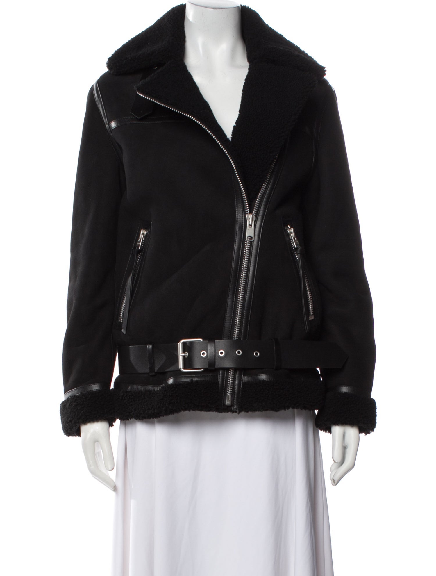 AllSaints Shearling Fur Coat - Black Coats, Clothing - WAQ114614 | The RealReal