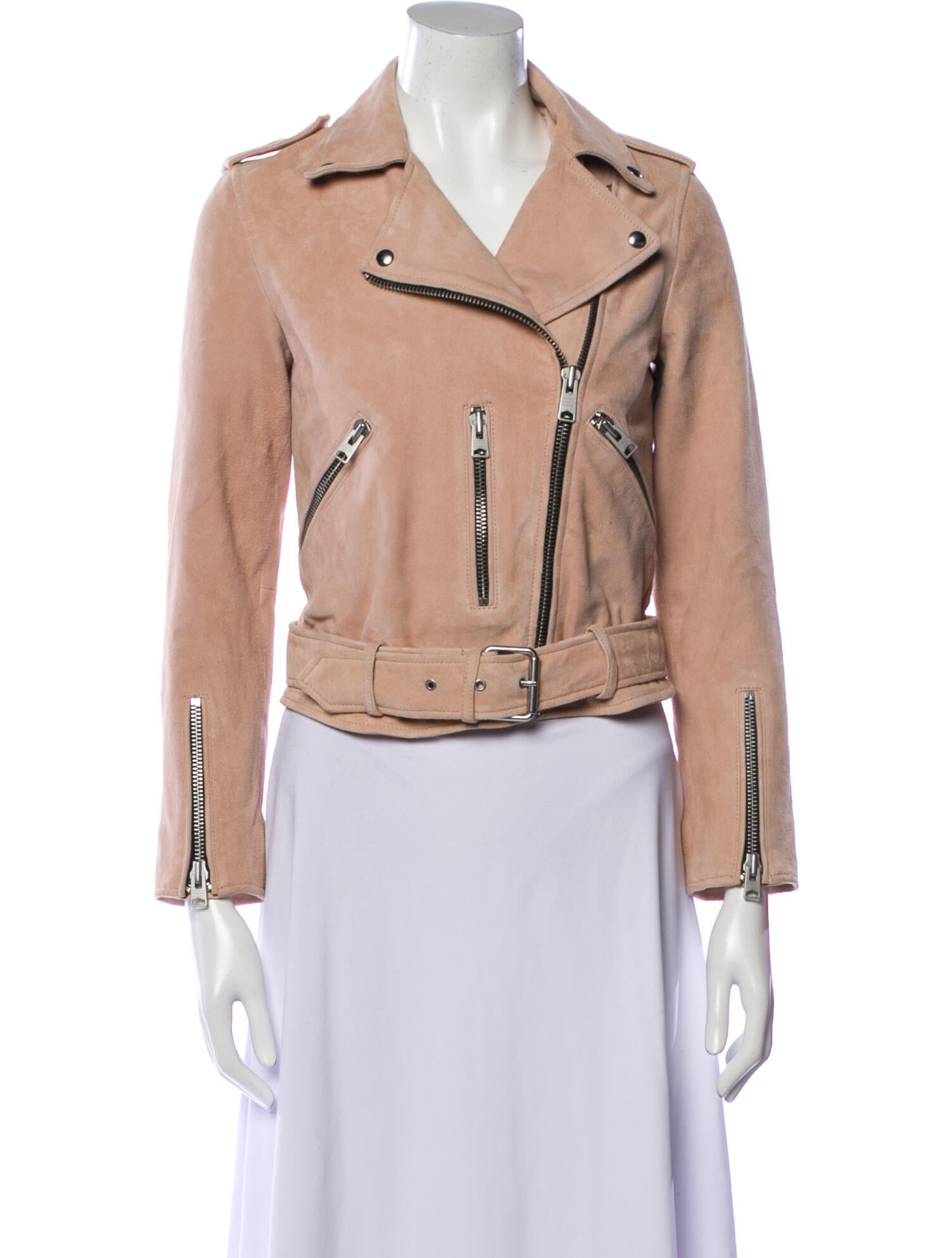 AllSaints Goat Leather Biker Jacket - Neutrals Jackets, Clothing - WAQ60061 | The RealReal