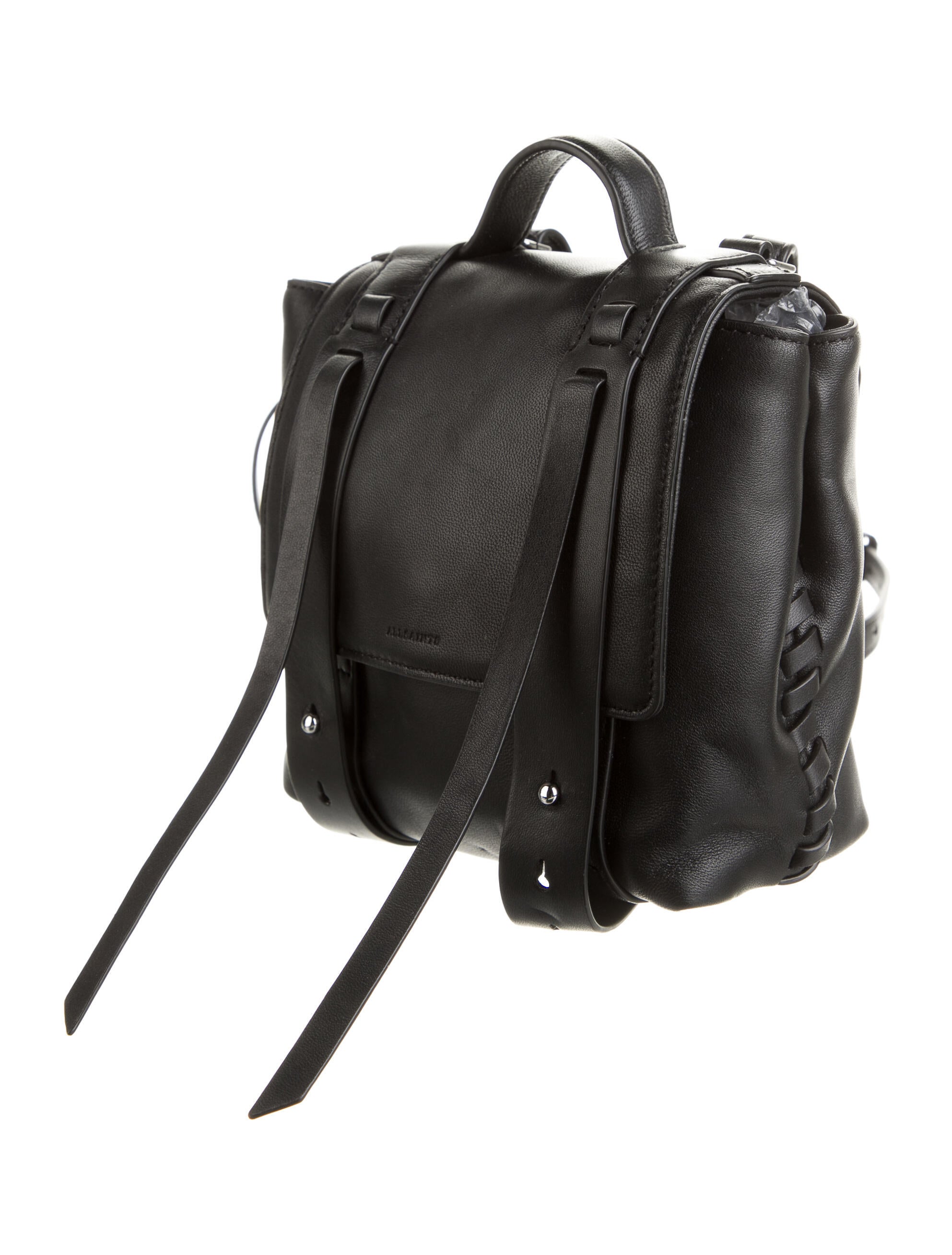 AllSaints Smooth Leather Backpack - Black Backpacks, Handbags ...