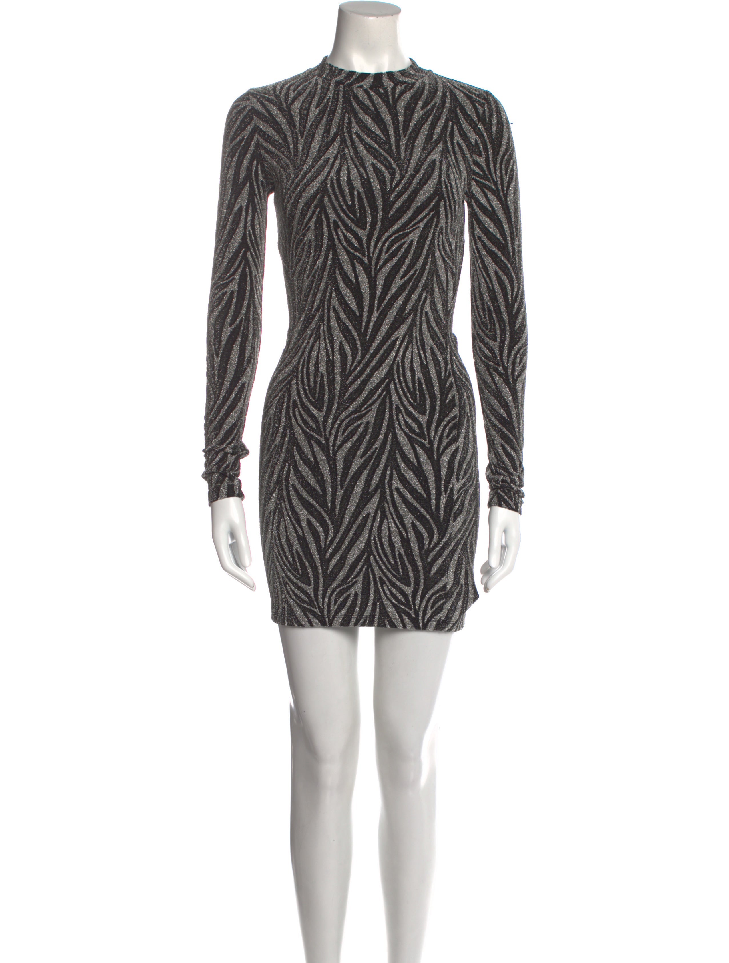 AllSaints Printed Mini Dress - Silver Dresses, Clothing - WAQ74097 ...