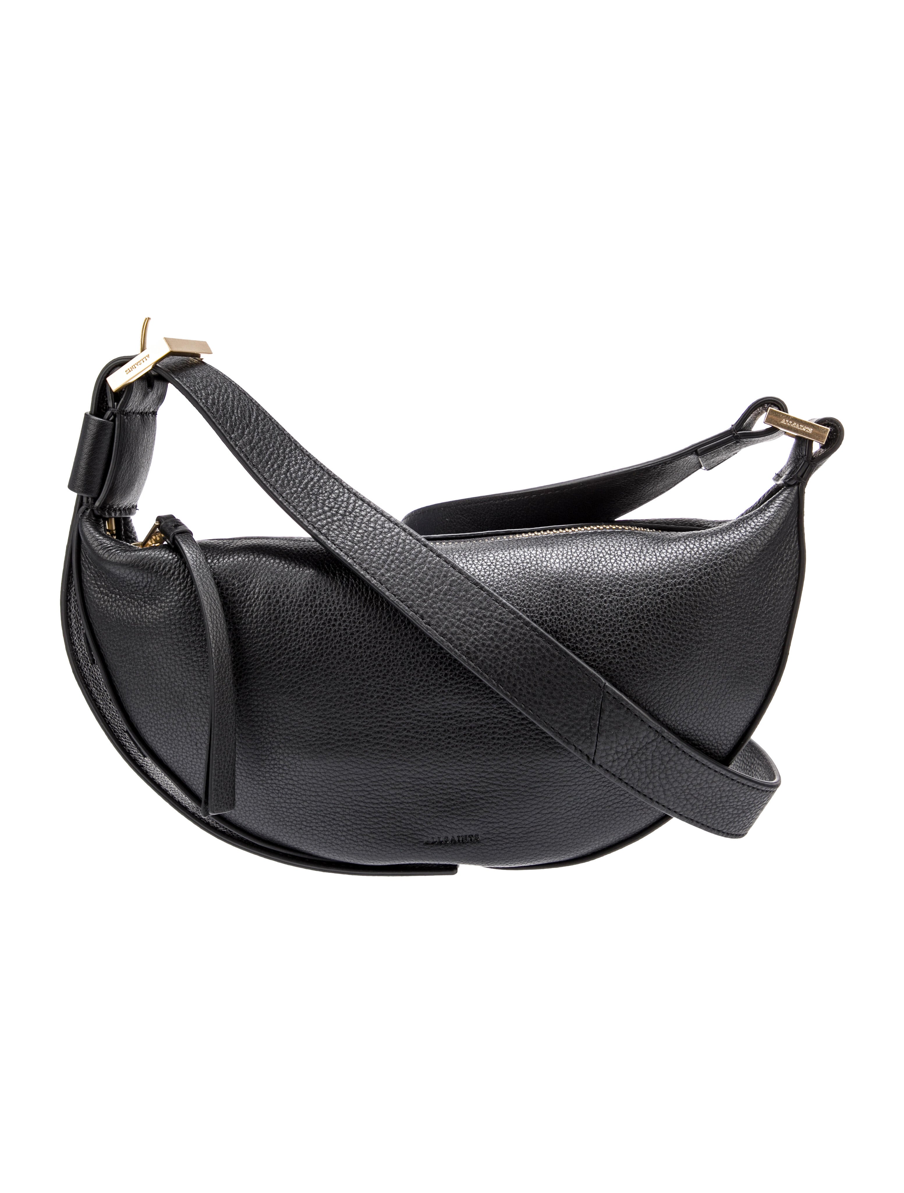 AllSaints Crescent Leather Shoulder Bag - Black Shoulder Bags, Handbags ...