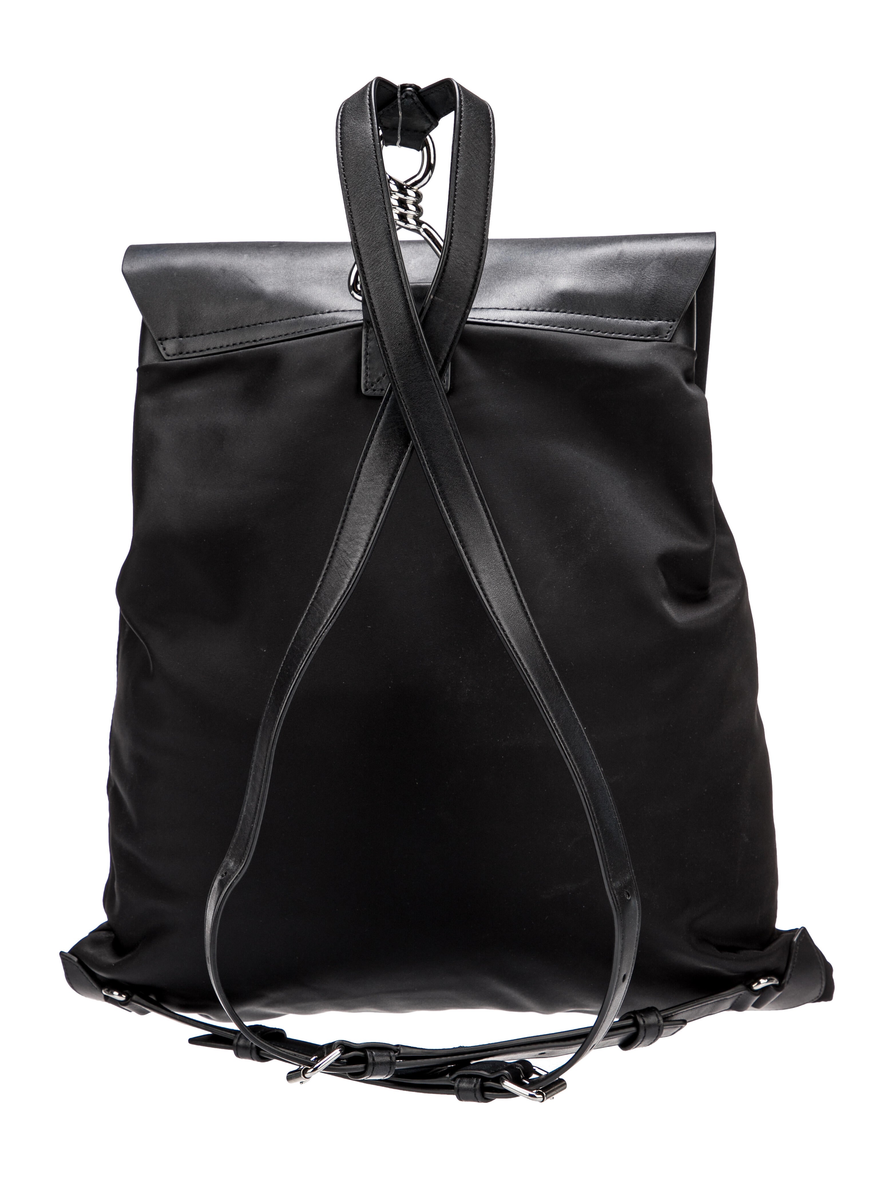 AllSaints Leather Trim Nylon Backpack - Black Backpacks, Handbags ...