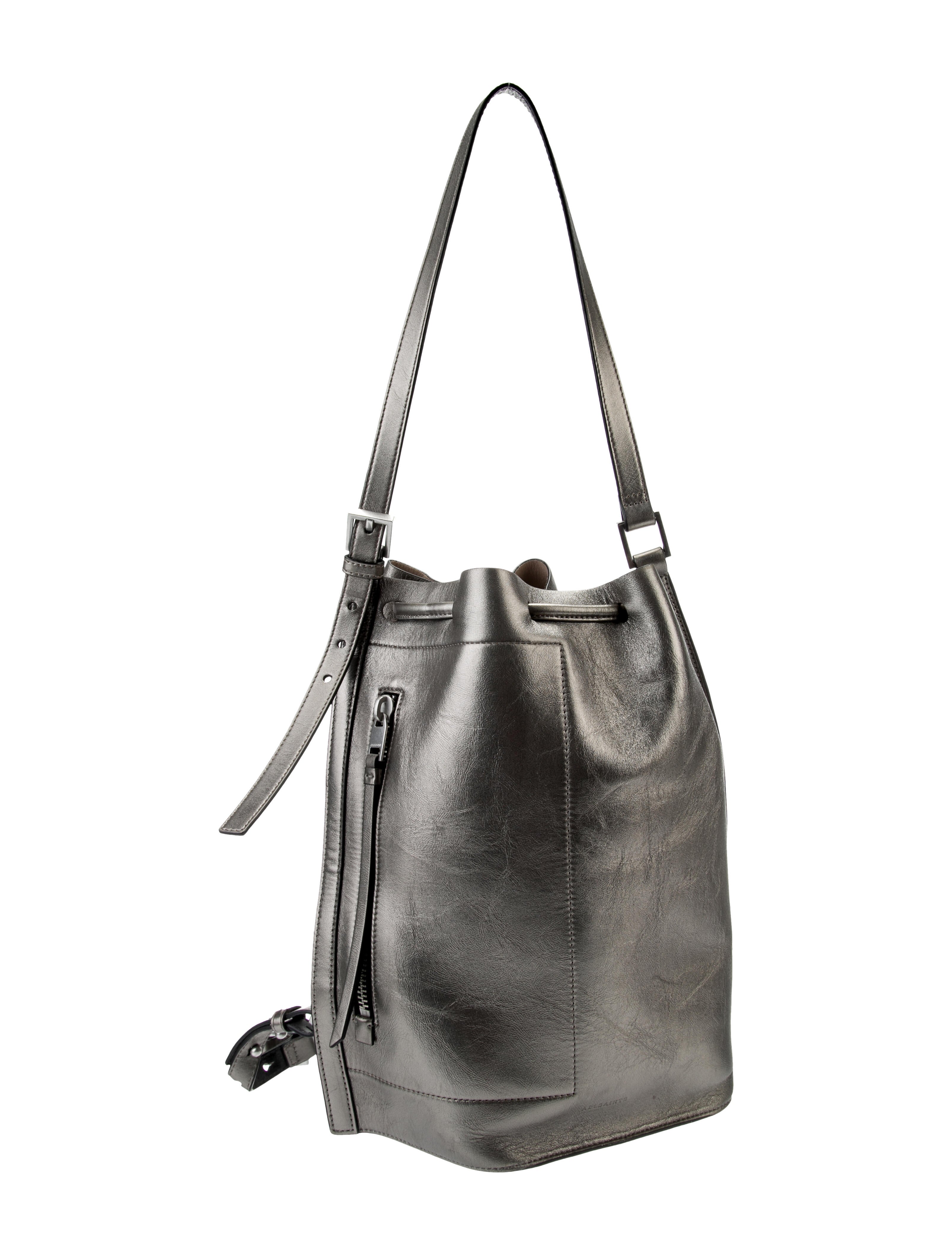 AllSaints Grained Leather Backpack - Green Backpacks, Handbags ...