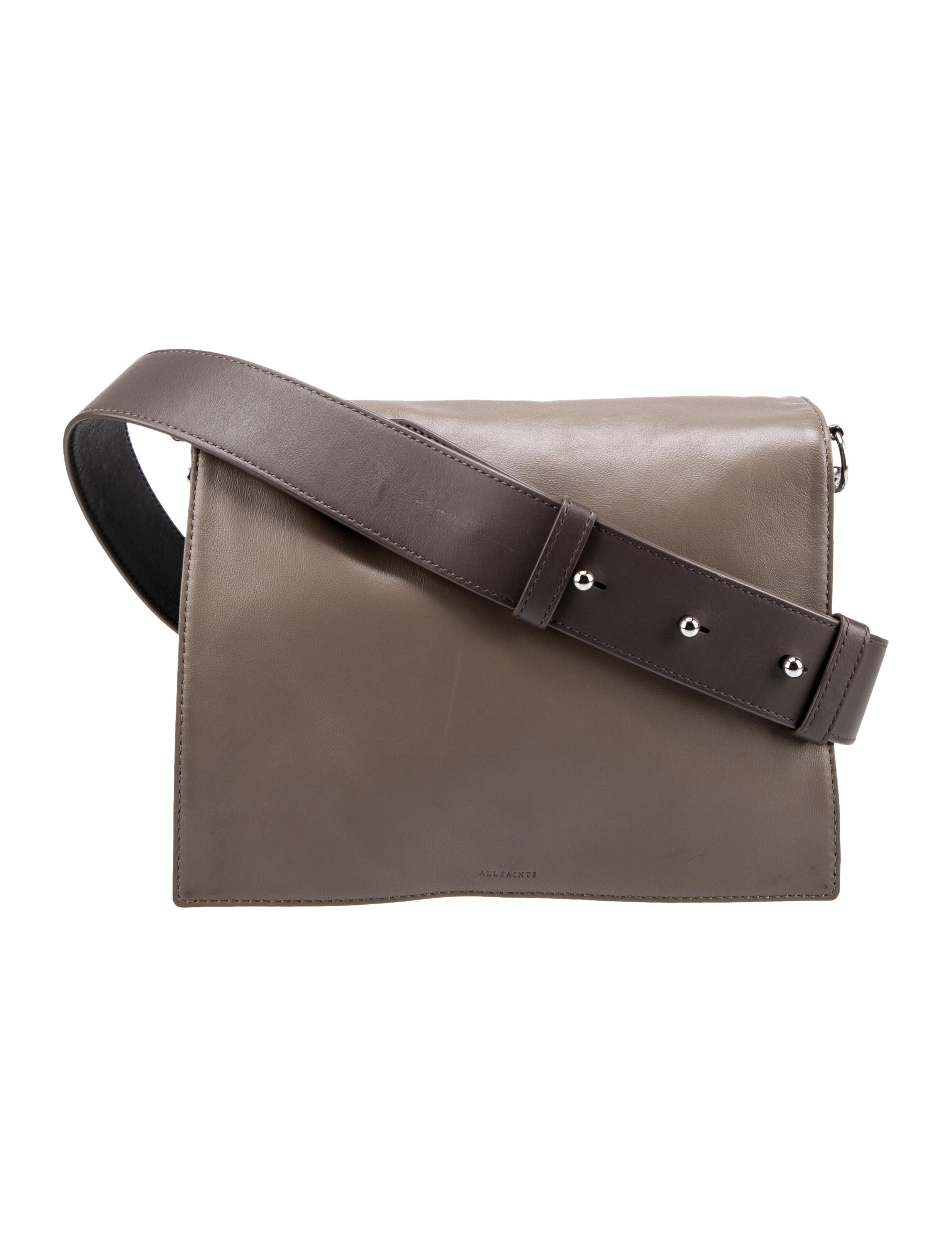 AllSaints Leather Shoulder Bag - Neutrals Shoulder Bags, Handbags ...