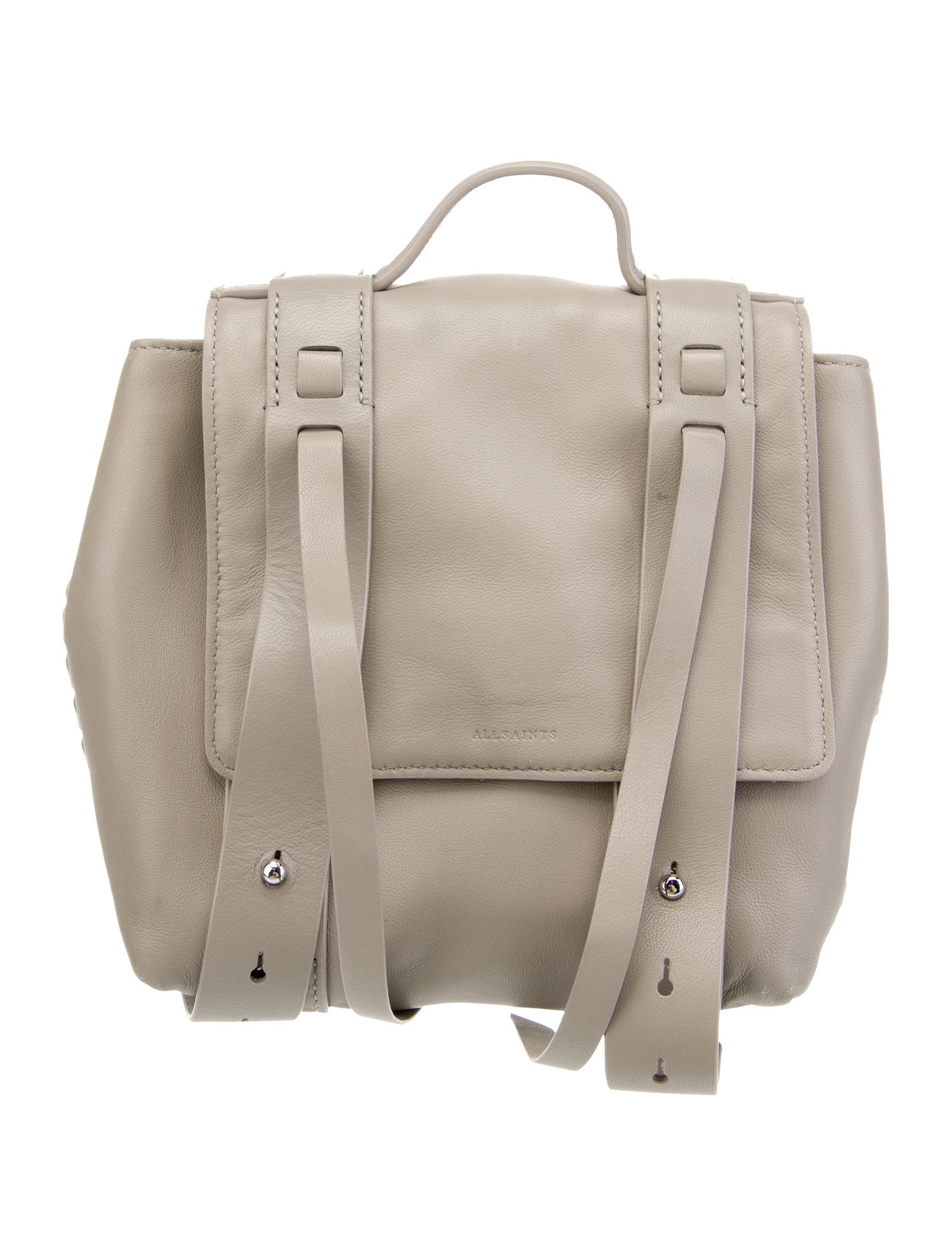AllSaints Leather Backpack - Grey Backpacks, Handbags - WAQ91951 | The ...